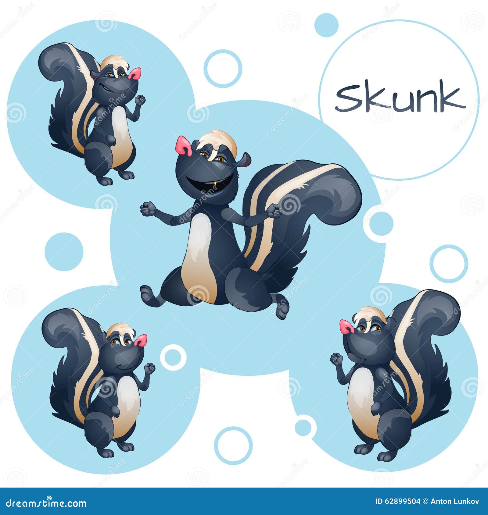 Skunk Emotion Cartoon Background Vector Illustration | CartoonDealer ...