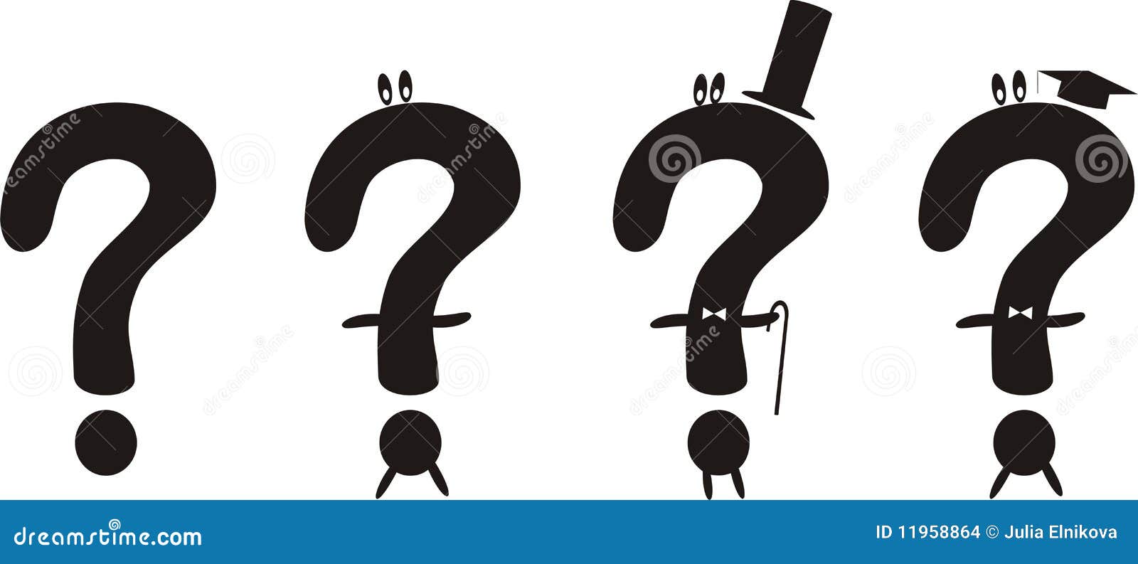 Four Funny Questions stock vector. Illustration of sign - 11958864