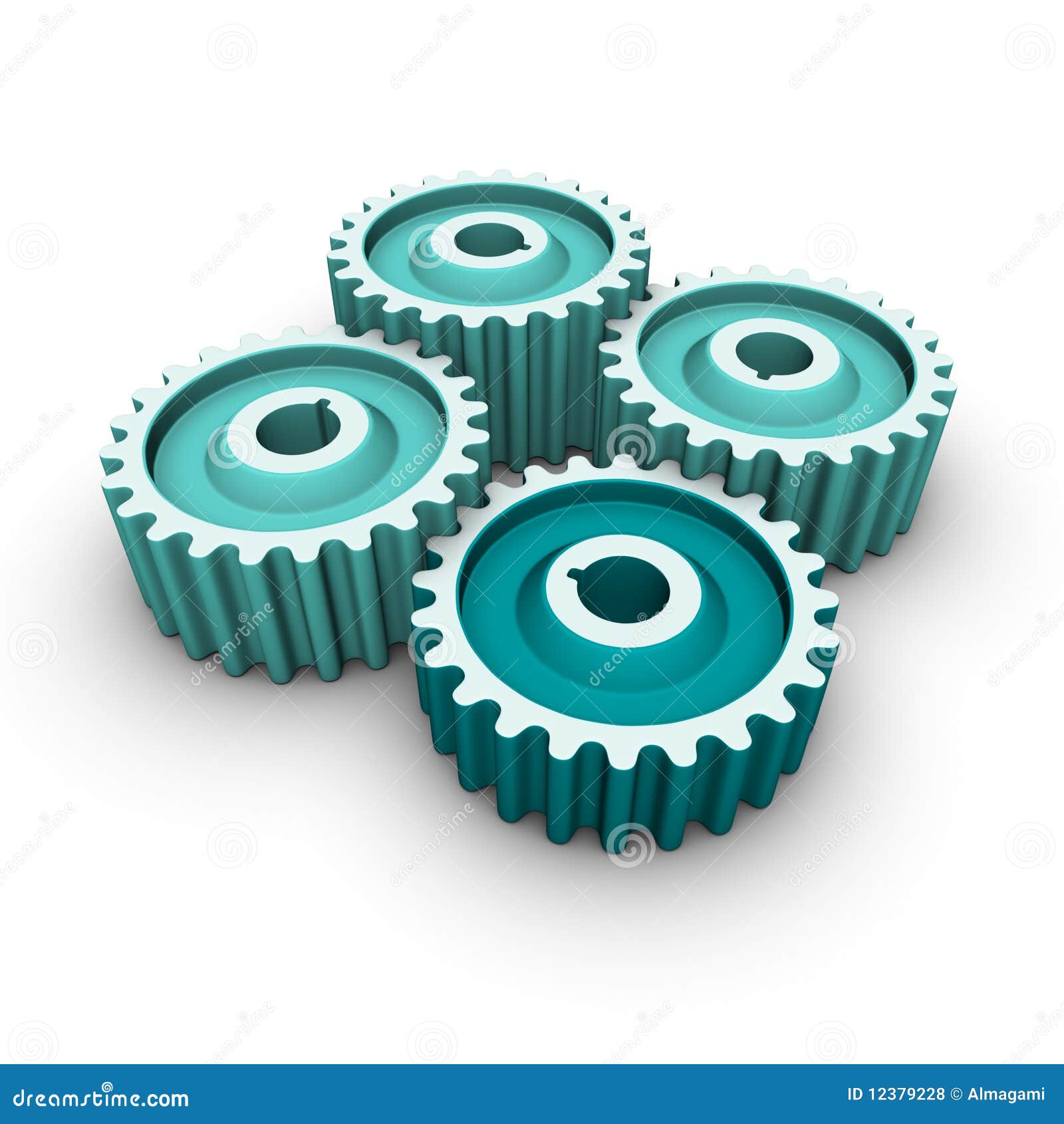 Four gears stock illustration. Illustration of color - 12379228