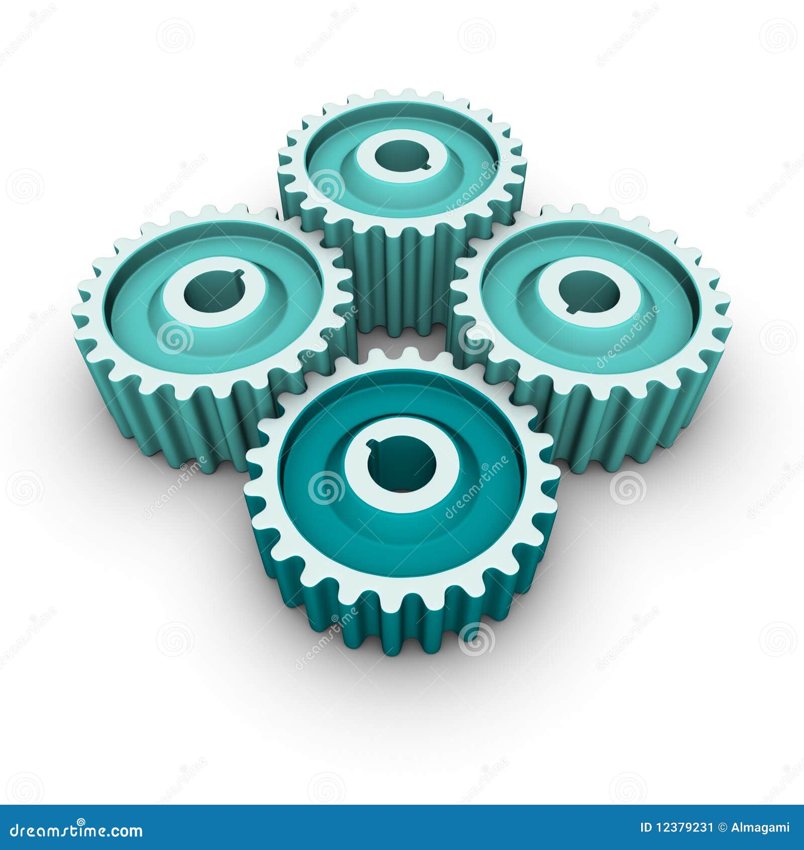 Four gears stock illustration. Illustration of concept - 12379231