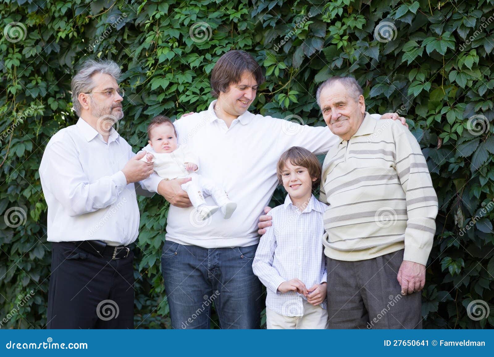 Four Generations Men Standing Garden Stock Photos - Free & Royalty-Free ...