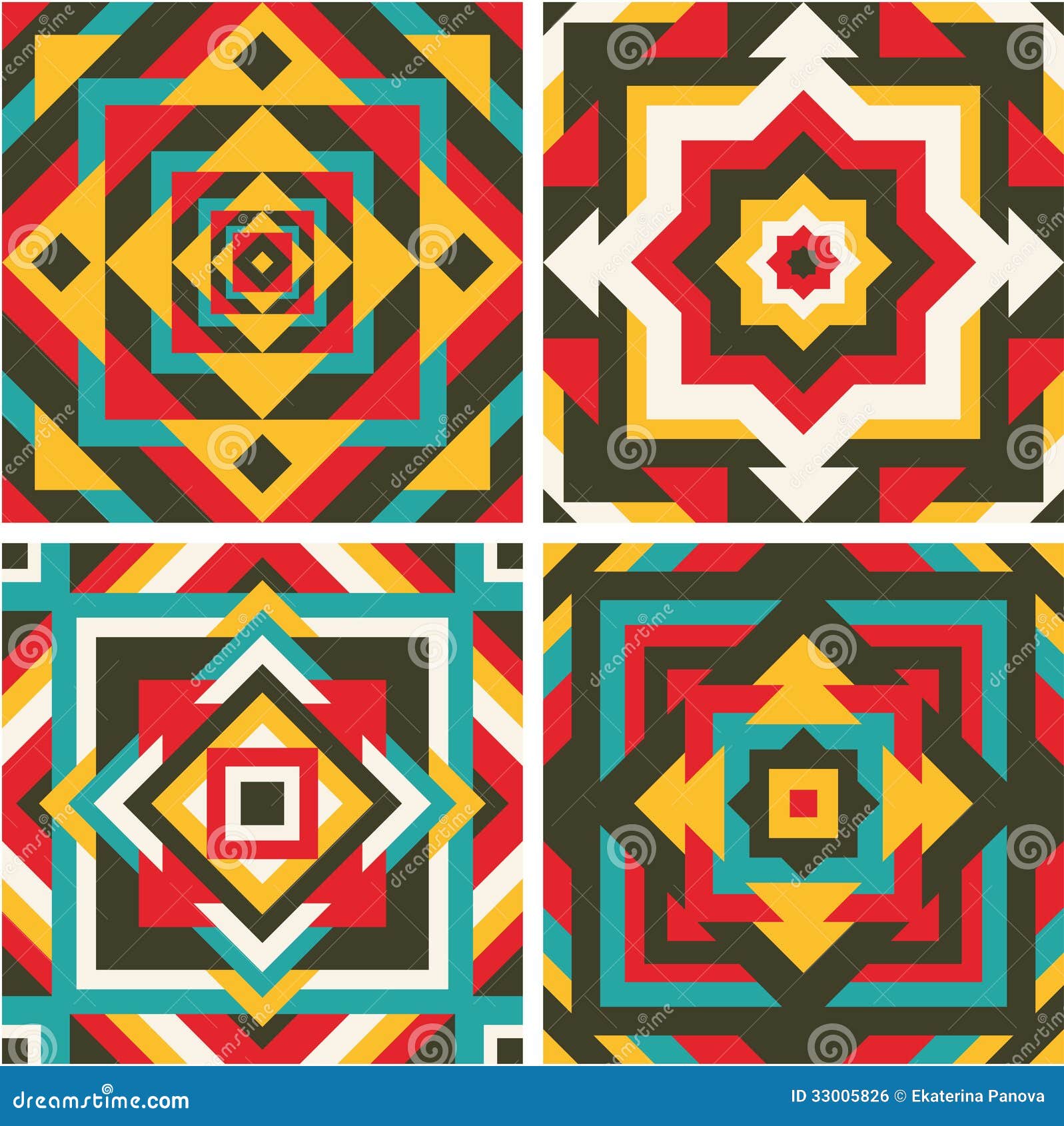 Four geometric pattern. stock vector. Illustration of creative - 33005826