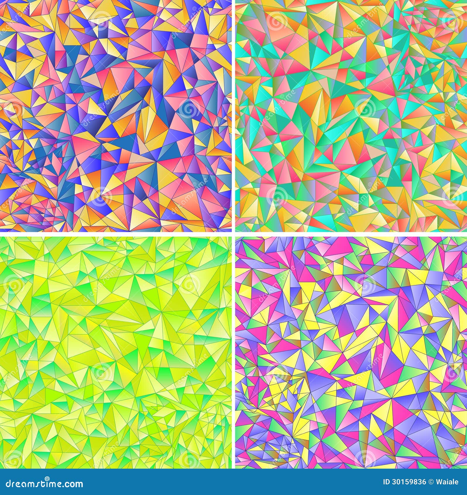 Four Geometric Background of Colored Triangle Stock Vector ...