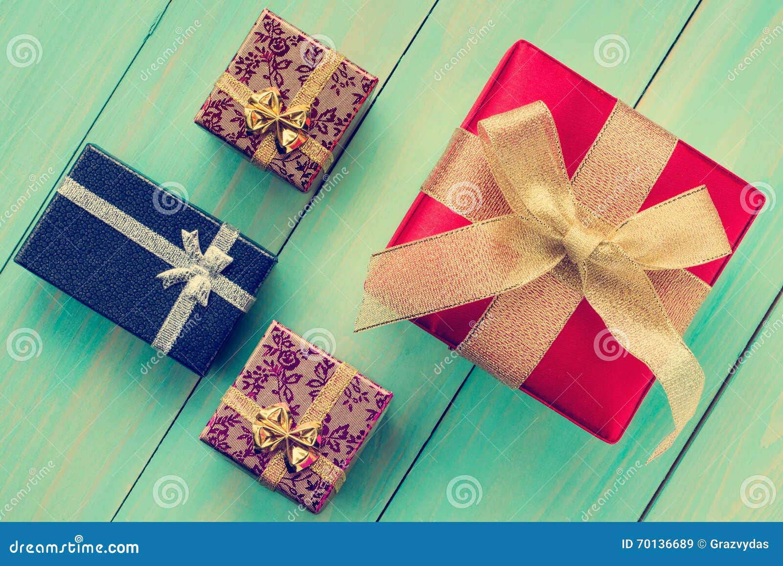 Four gift boxes stock image. Image of present, gift, holiday - 70136689