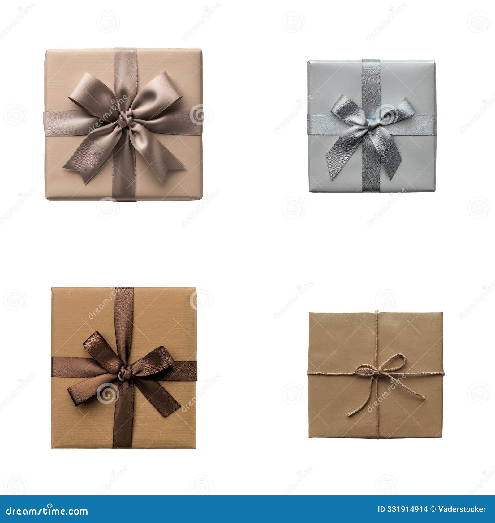 Four Gift Boxes with Different Wrapping Styles Stock Illustration ...