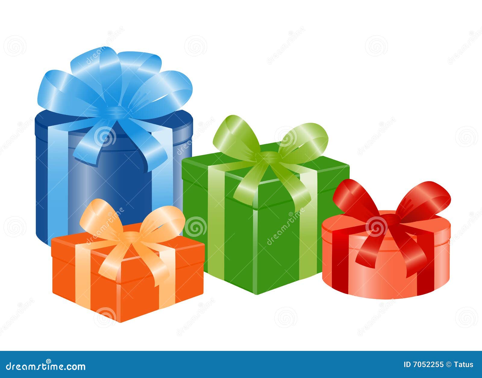 Four Giftboxes with Ribbon. Stock Vector - Illustration of colorful ...