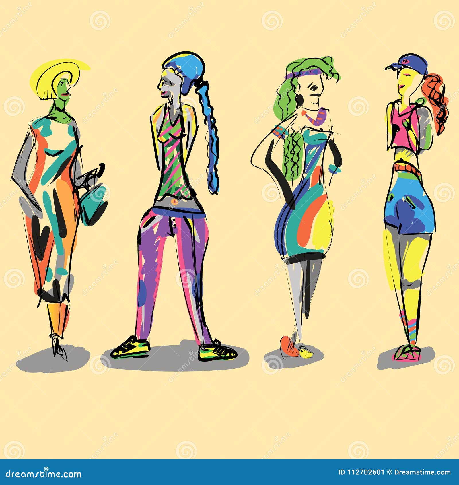 Models stock vector. Illustration of female, lifestyle - 112702601