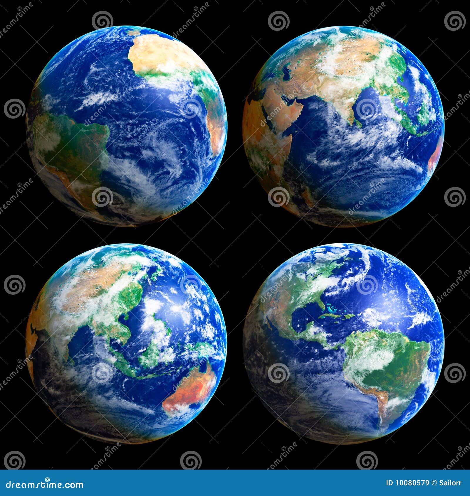Four Globes stock illustration. Illustration of forest - 10080579