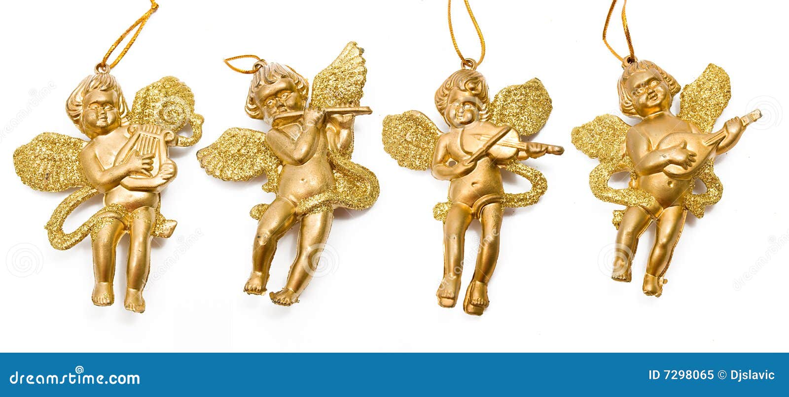 Four golden angels stock image. Image of gold, holiday - 7298065