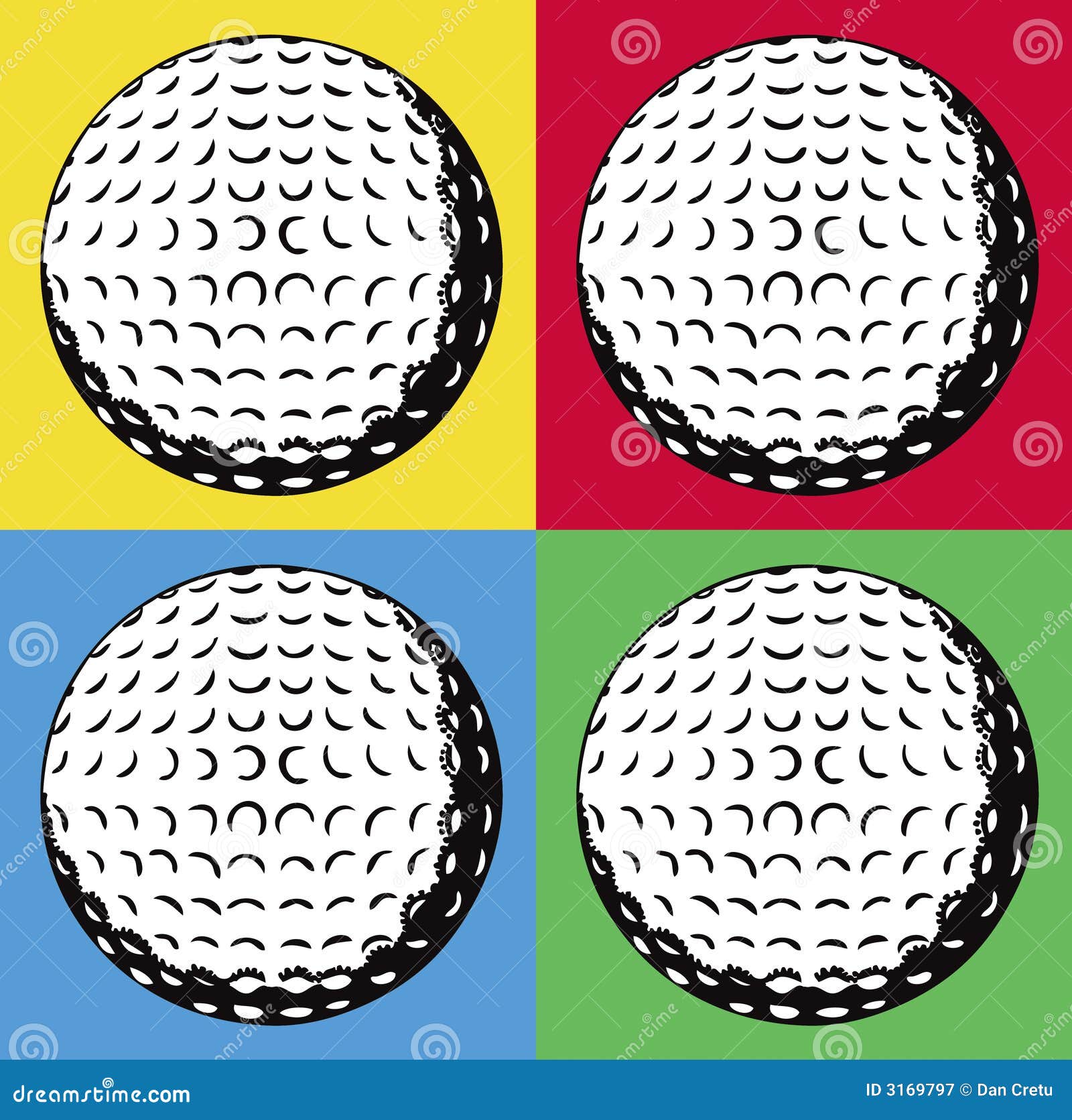Four golf balls stock illustration. Illustration of success - 3169797