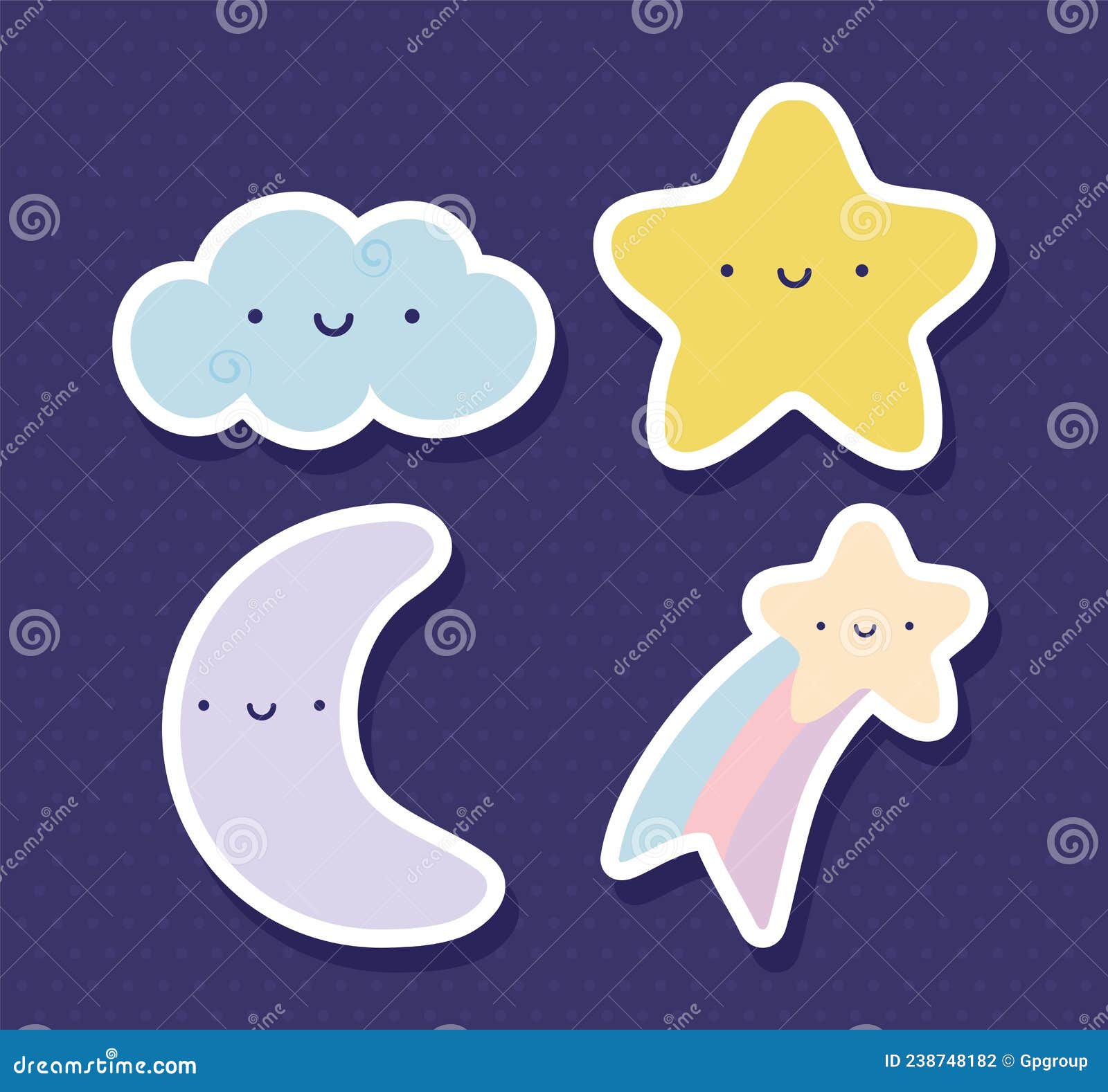 Four good night icons stock vector. Illustration of star - 238748182