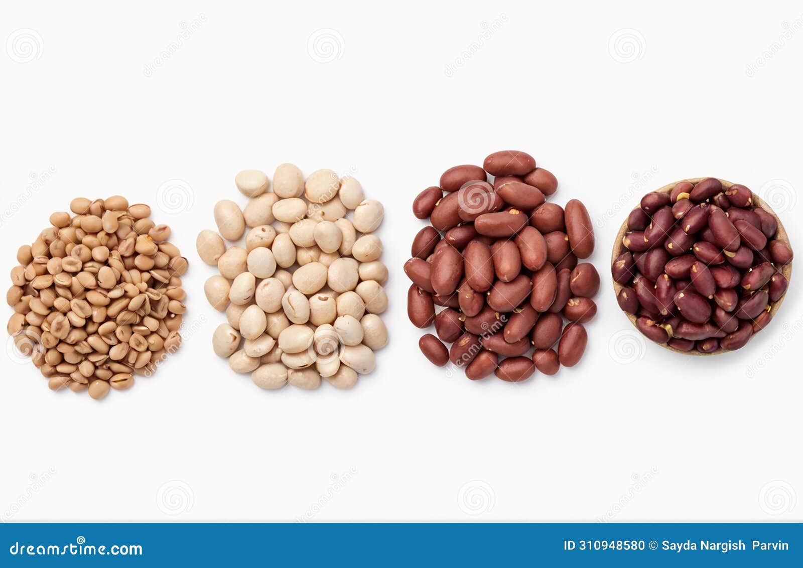 Four Grains Mix Beans ,cut Out on White Background Stock Illustration ...