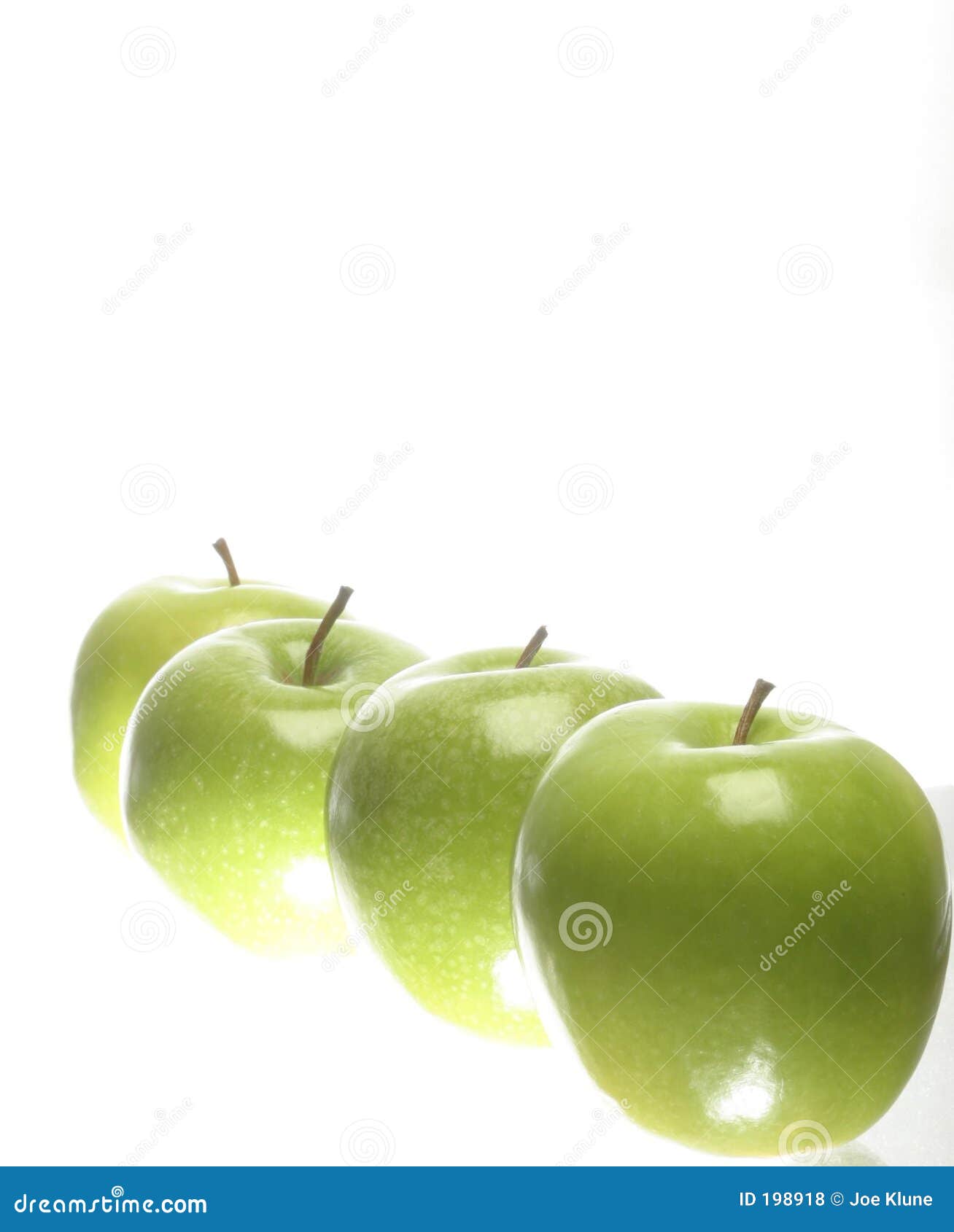 Four green apples. stock photo. Image of product, health - 198918