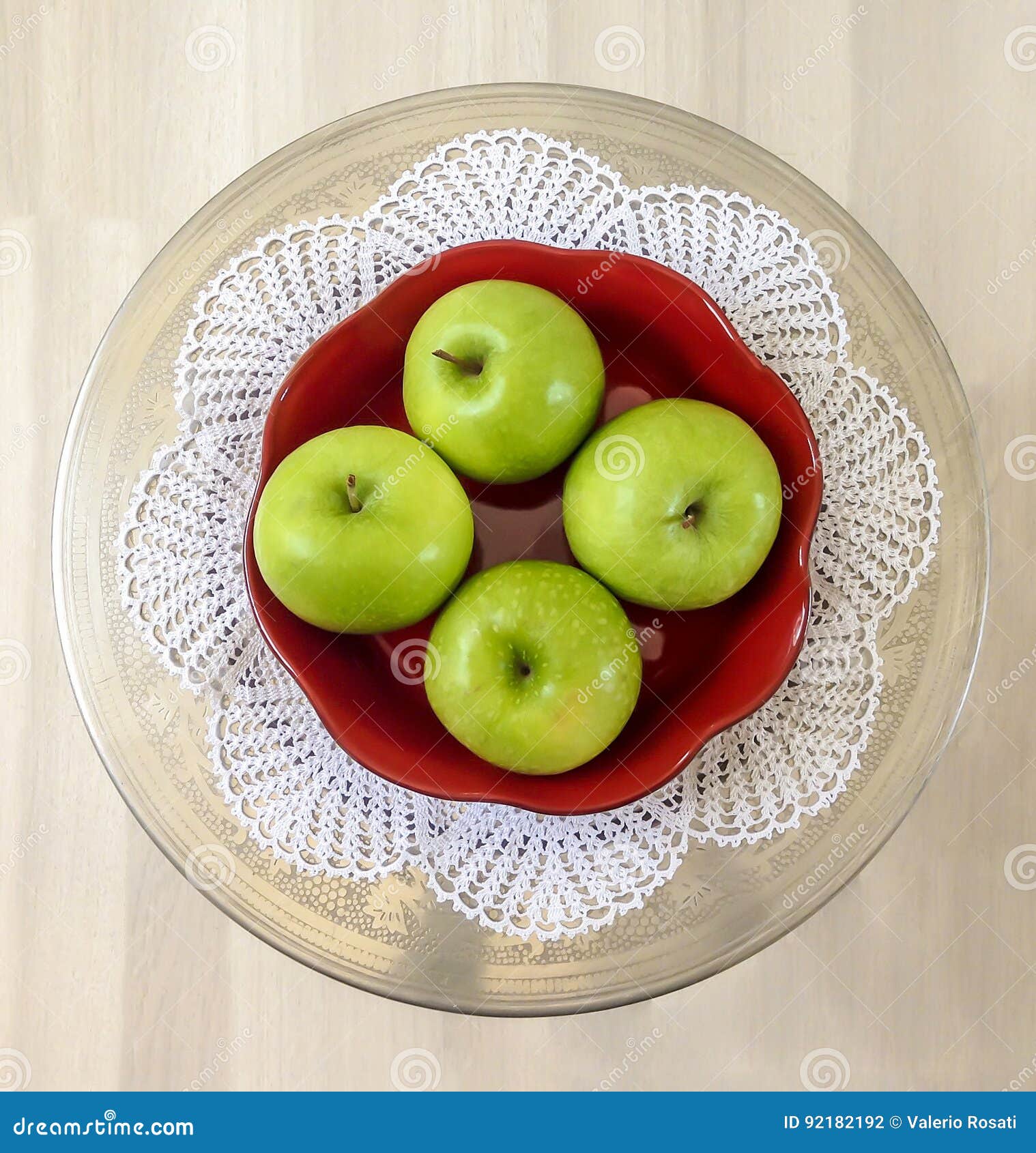 Four green apples stock photo. Image of agriculture, organic - 92182192