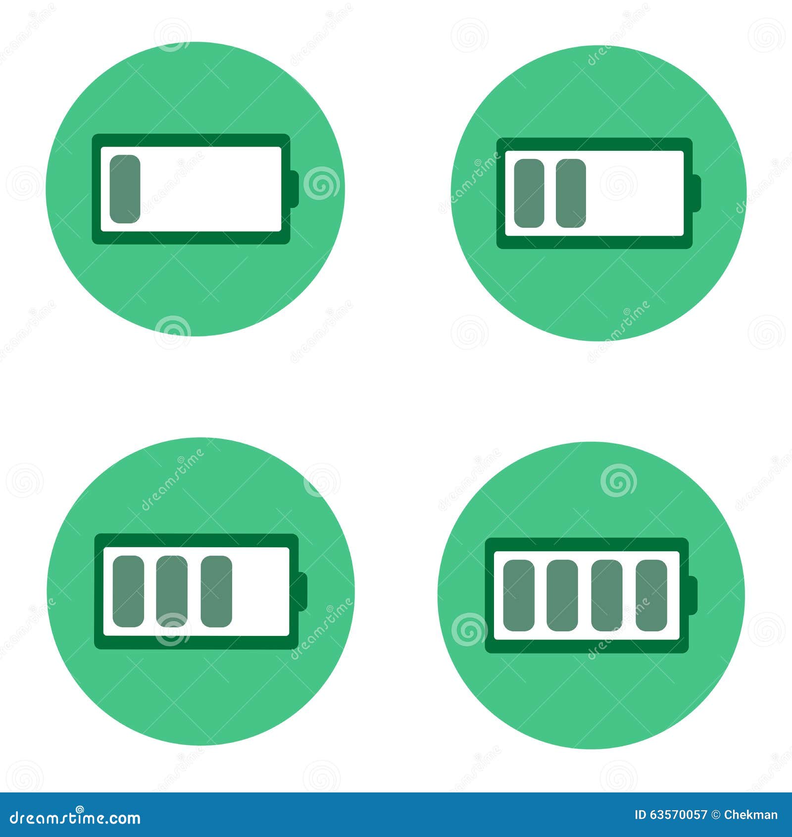 Four green battery Icon. stock illustration. Illustration of design ...