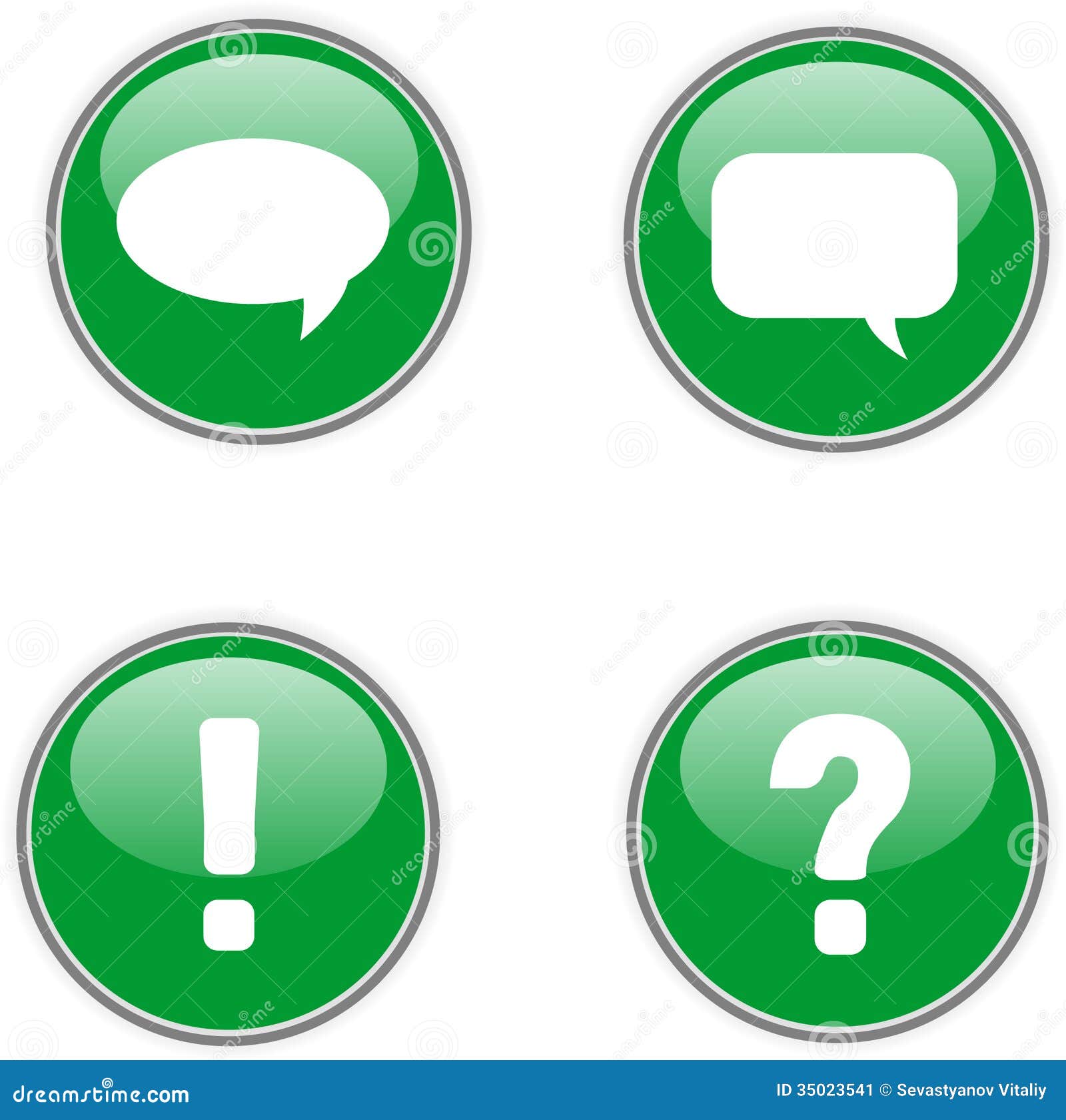 Four green web icons stock vector. Illustration of document - 35023541