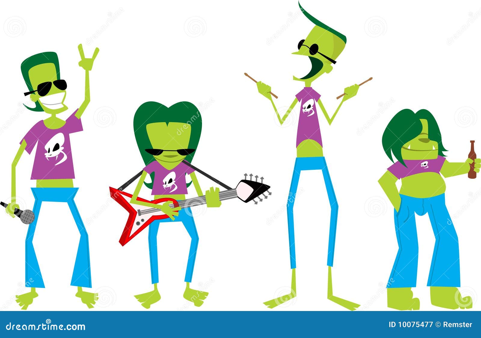 Four guys in a rock band stock vector. Illustration of celebrities ...