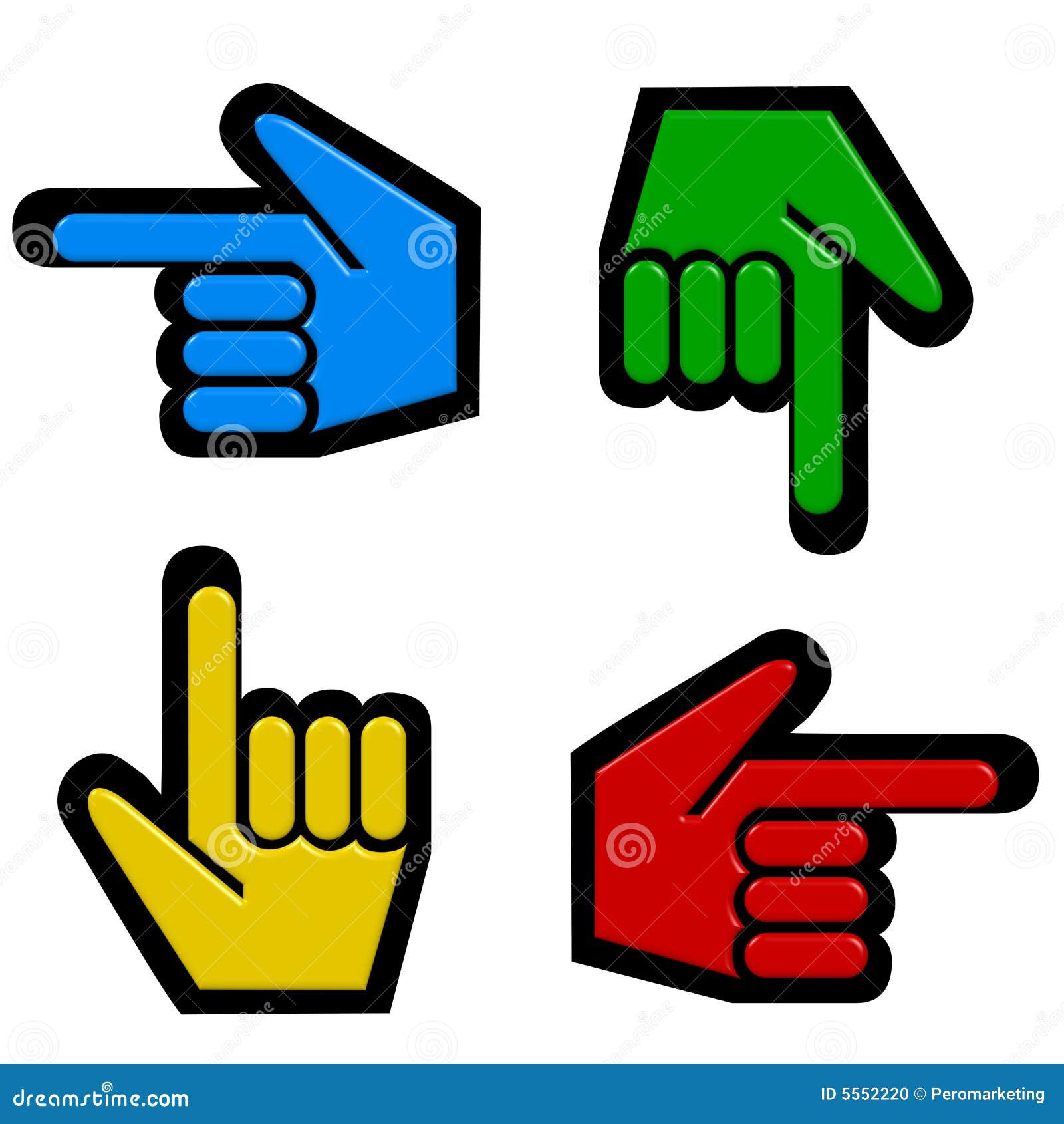 3d Hand Cursors Icon Set Royalty-Free Stock Photography | CartoonDealer ...