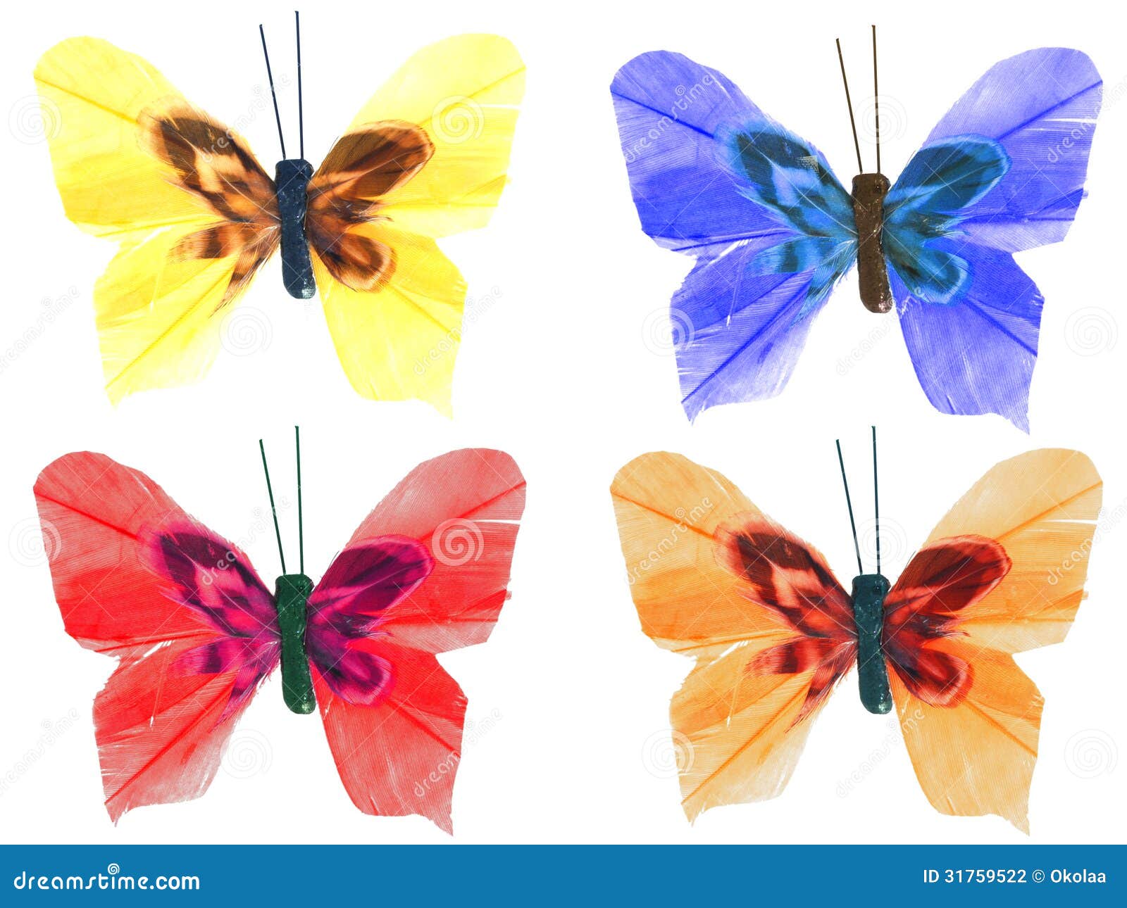 Four Handmade Colorful Buterflies Stock Photo - Image of freedom, hobby ...
