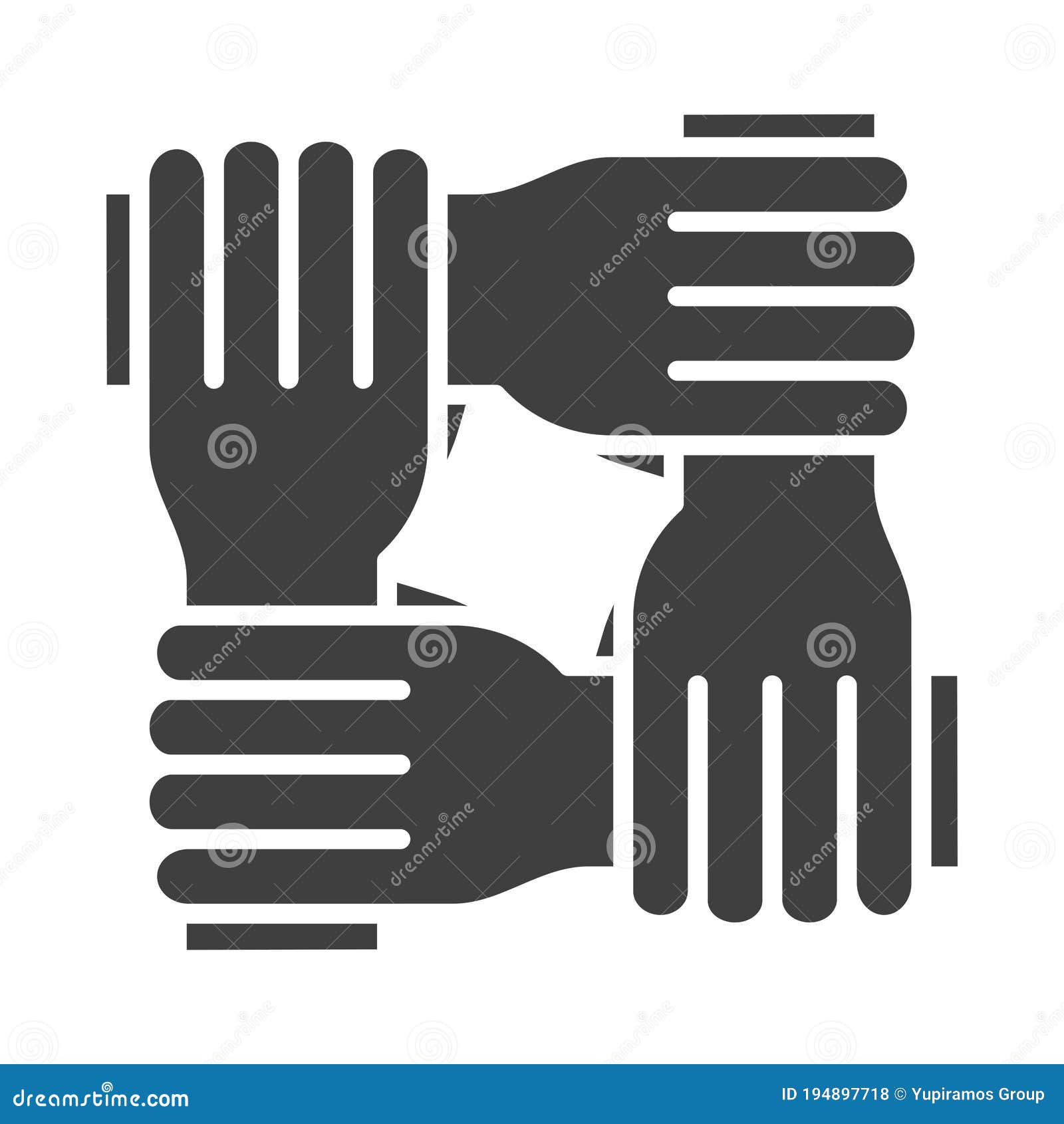 Four Hands Equality, Human Rights Day, Silhouette Icon Design Stock ...