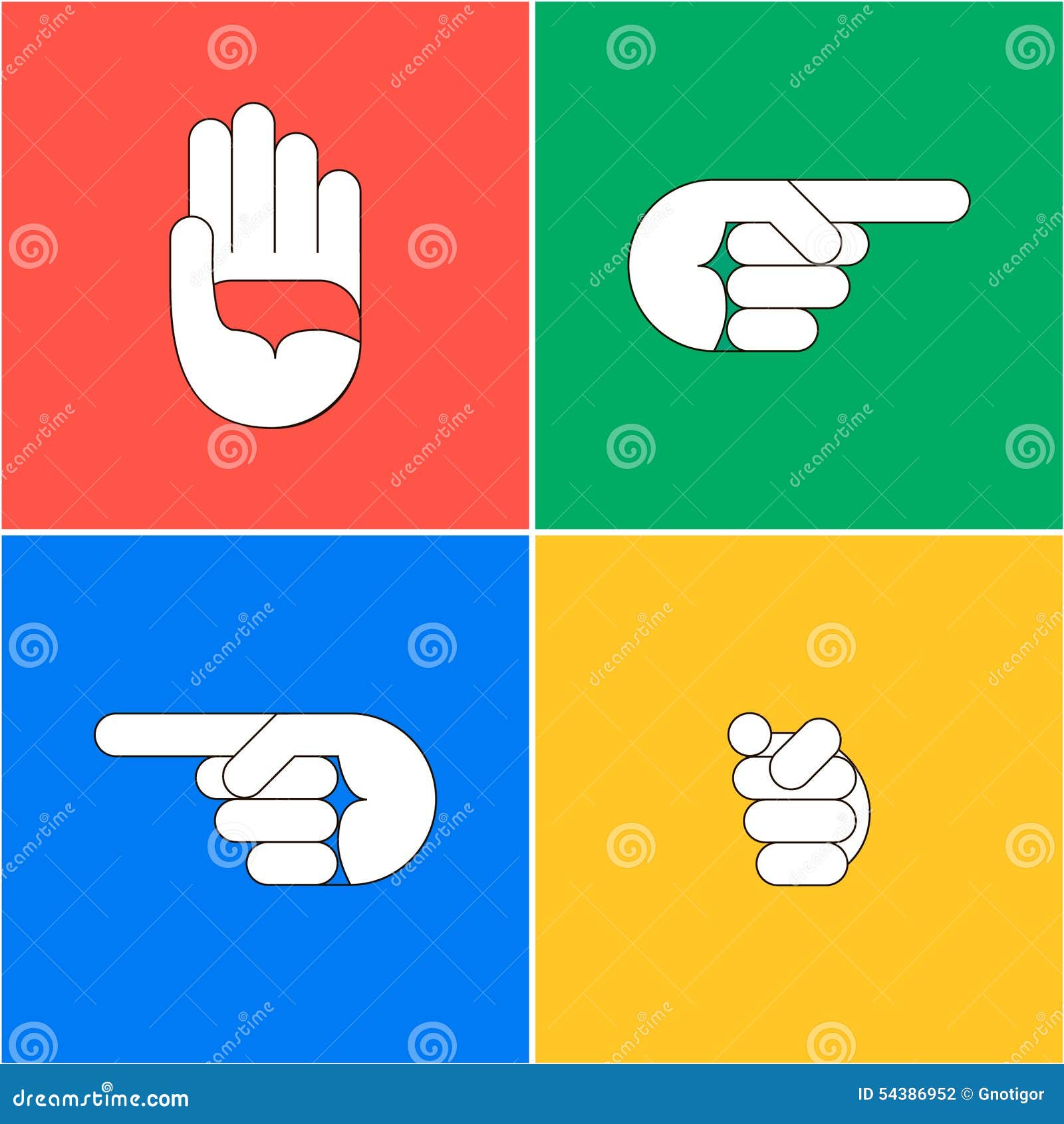 Four hands gesture stock vector. Illustration of blue - 54386952