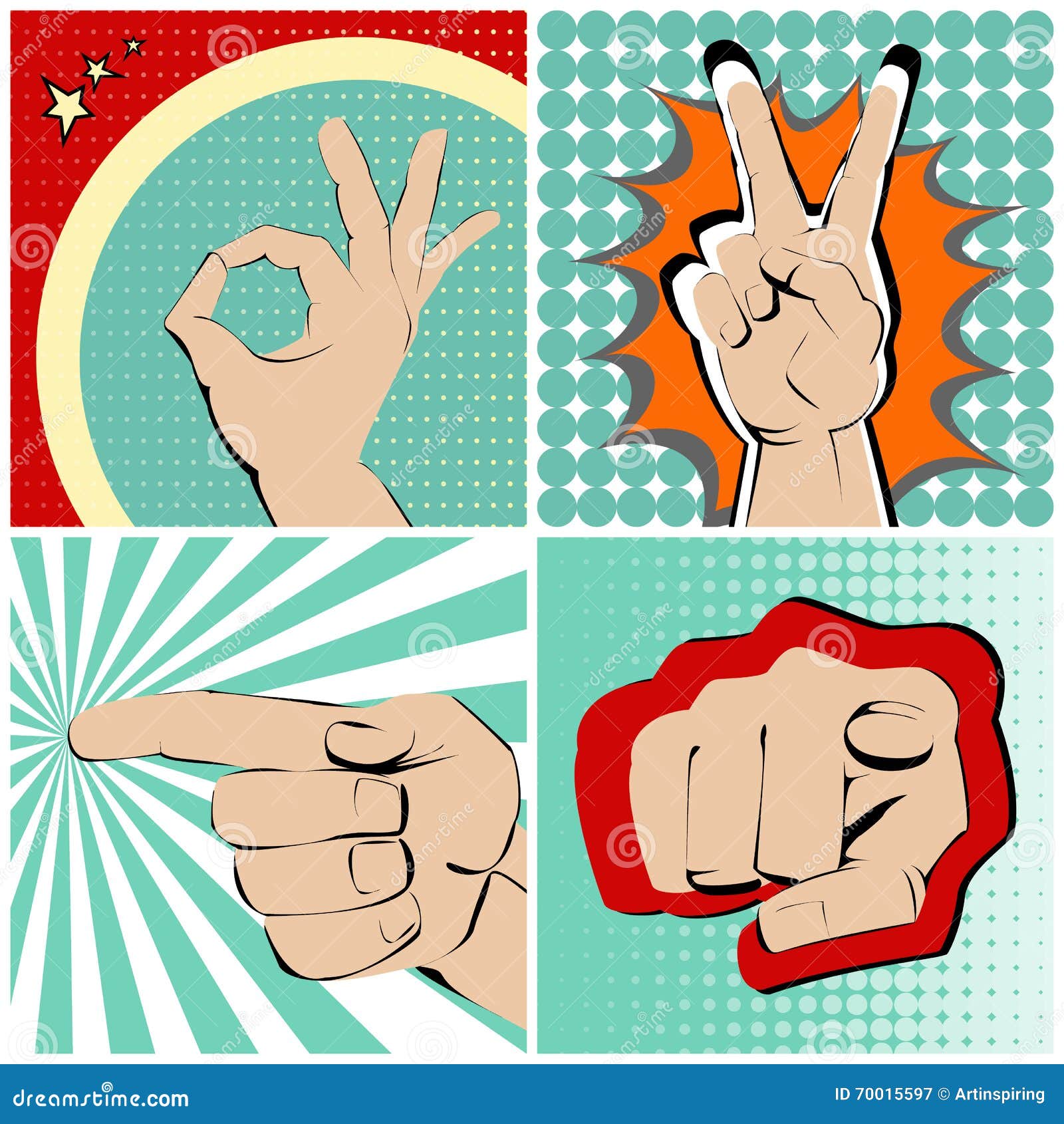 Four hands gestures. stock vector. Illustration of modern - 70015597