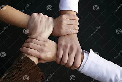 Four Hands Holding Tight Toget Stock Photo - Image of partners ...
