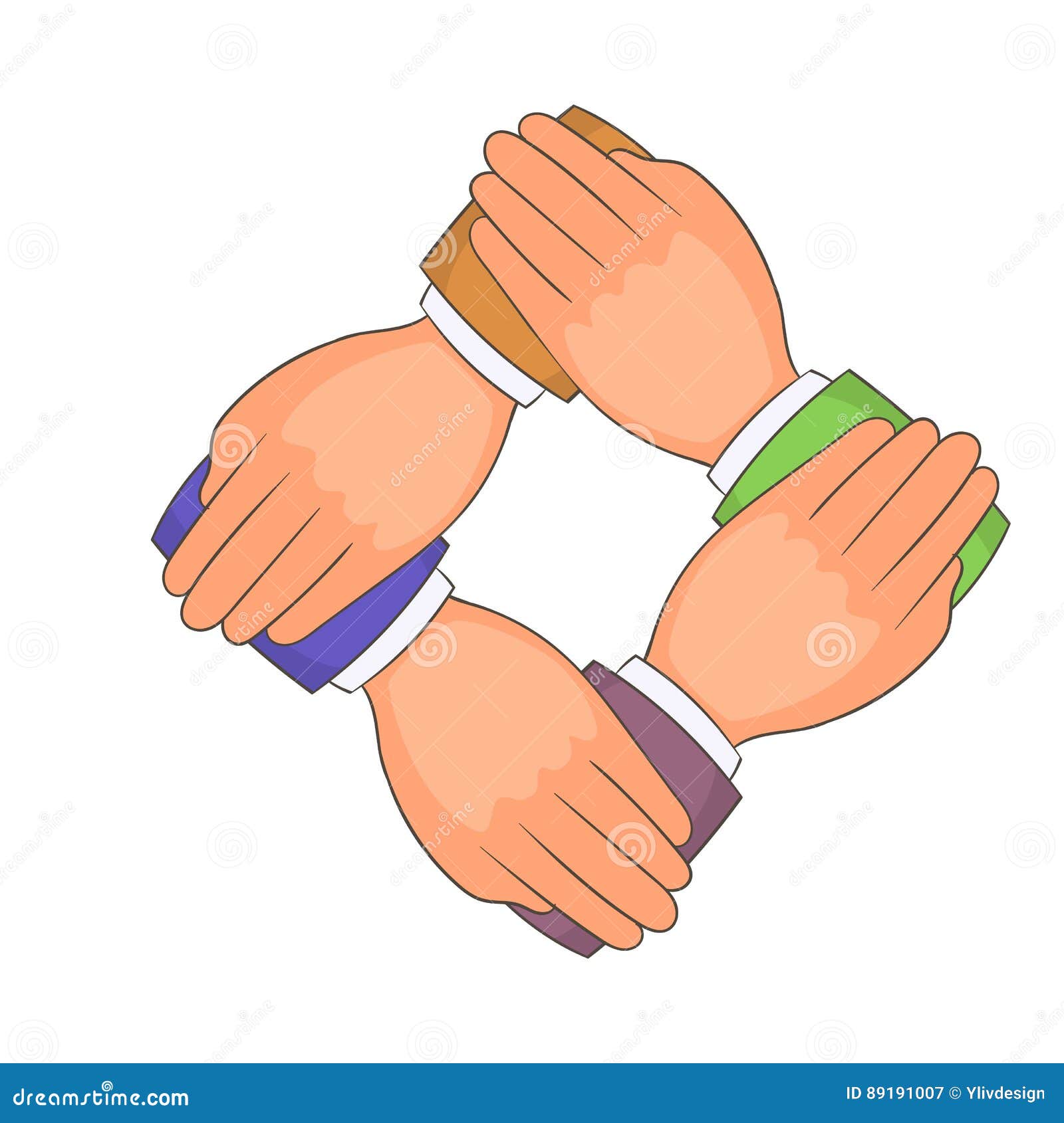 Four Hands Icon, Cartoon Style Stock Vector - Illustration of community ...