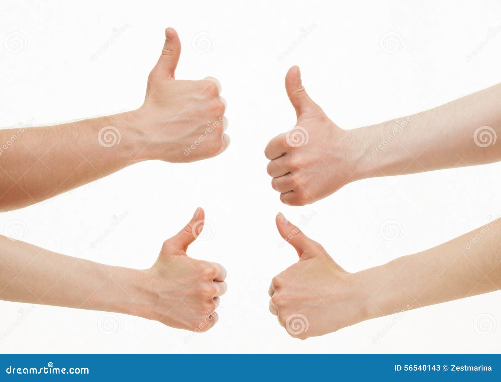Four Hands Showing Thumb Up Signs Stock Image - Image of idea, approval ...