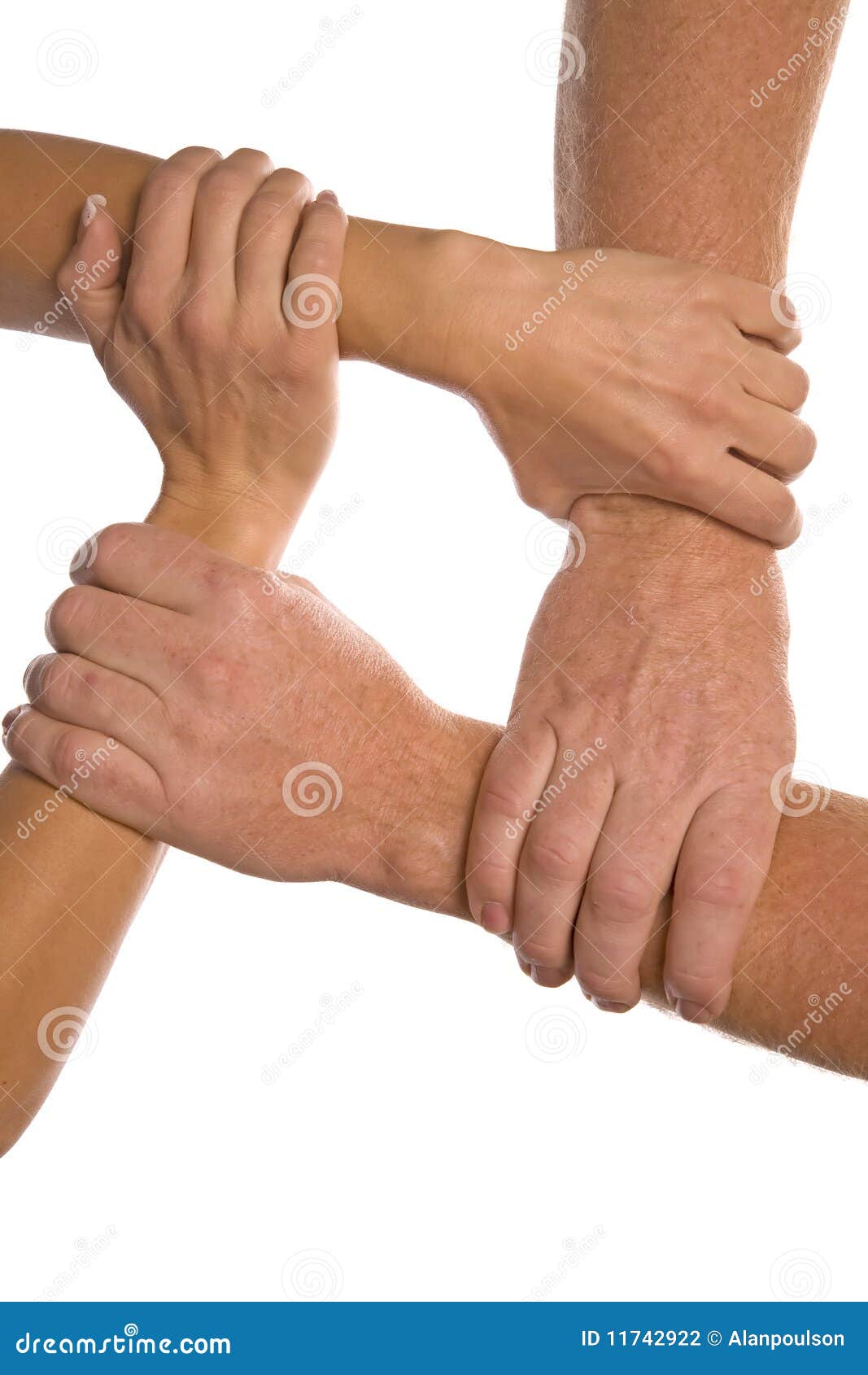 Four hands in a square stock photo. Image of strong, friendship - 11742922