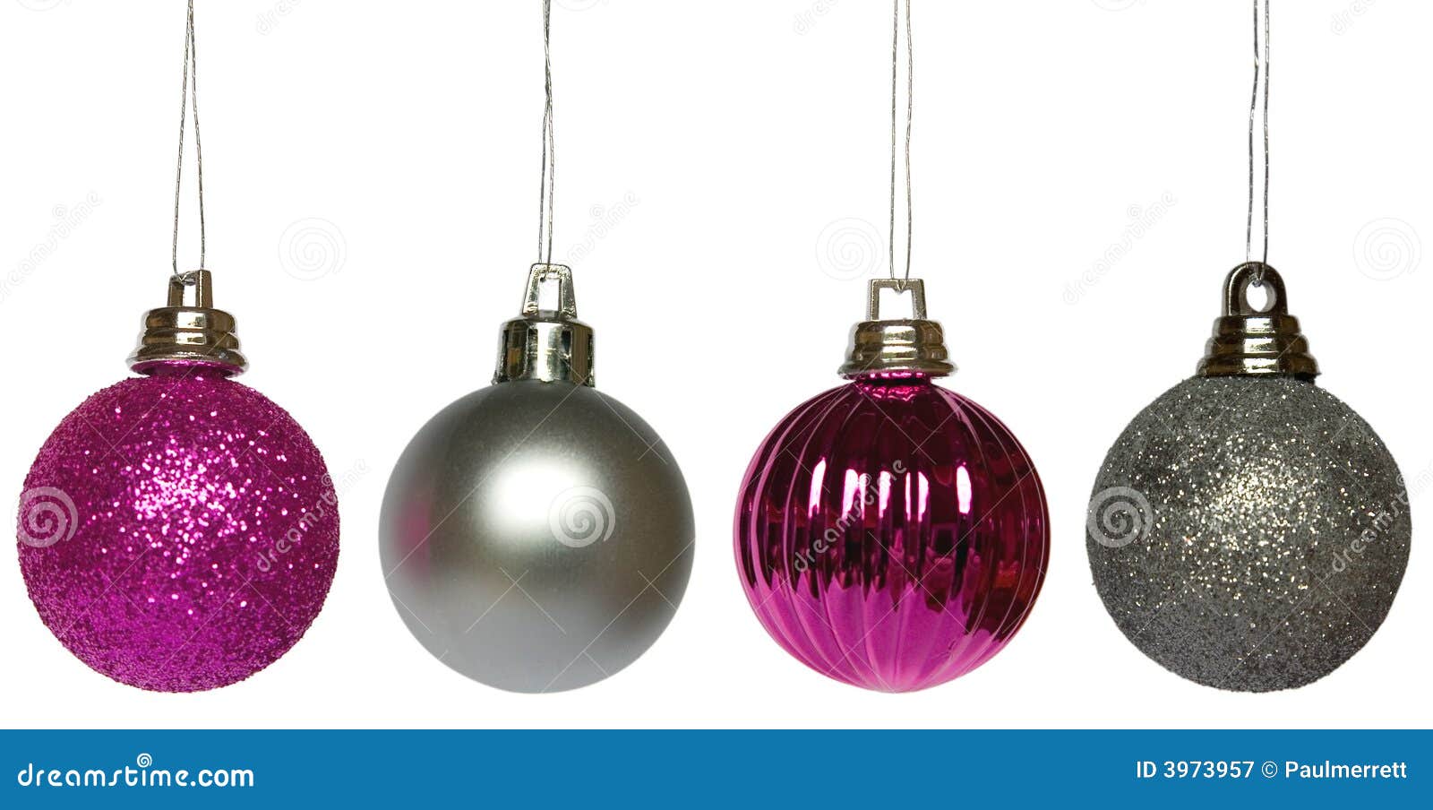 Four hanging baubles stock image. Image of coloured, four - 3973957