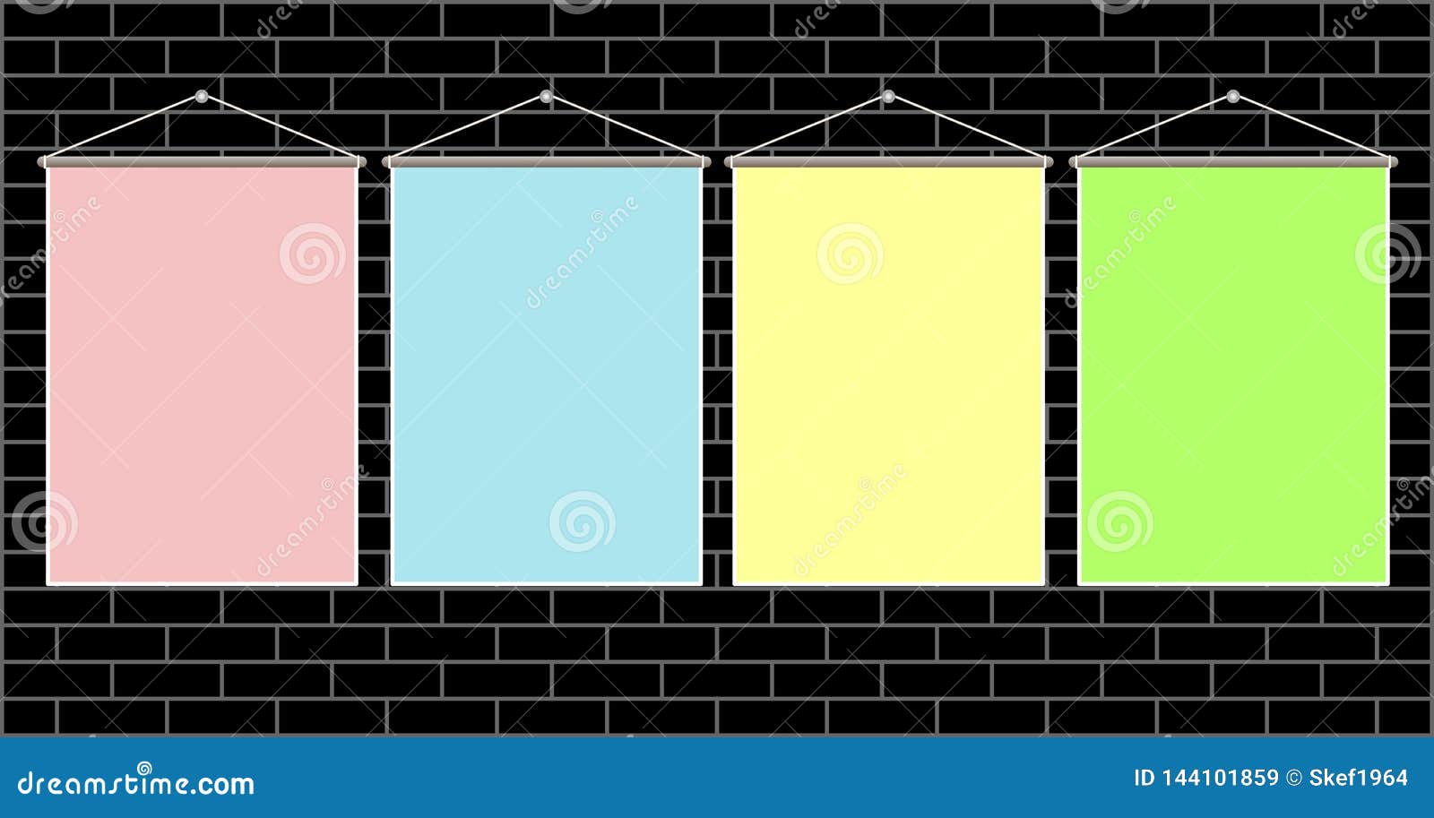 Four Hanging Colorful Sheets for the Ad,notes. Stock Vector ...
