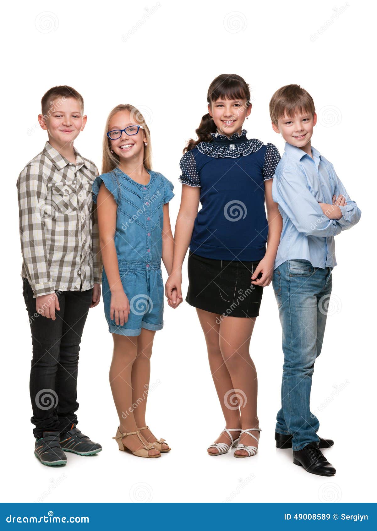 Four happy children stock image. Image of group, kids - 49008589