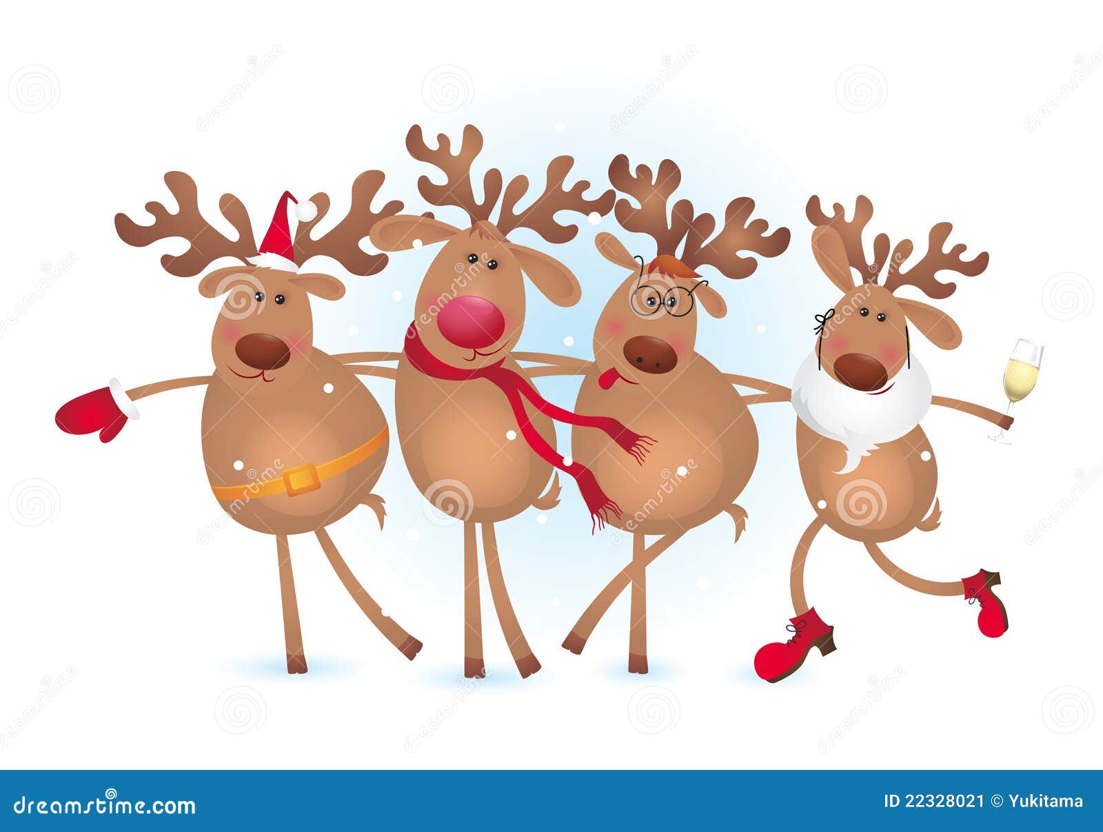Four happy deers stock vector. Illustration of group - 22328021