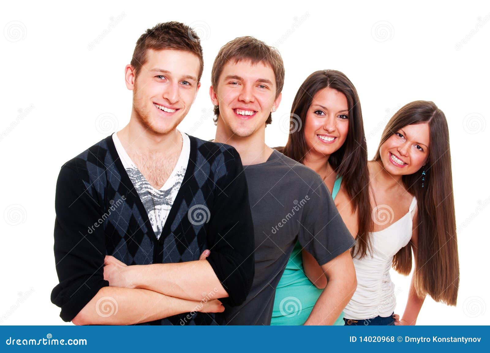 Four happy friends stock photo. Image of girl, isolated - 14020968