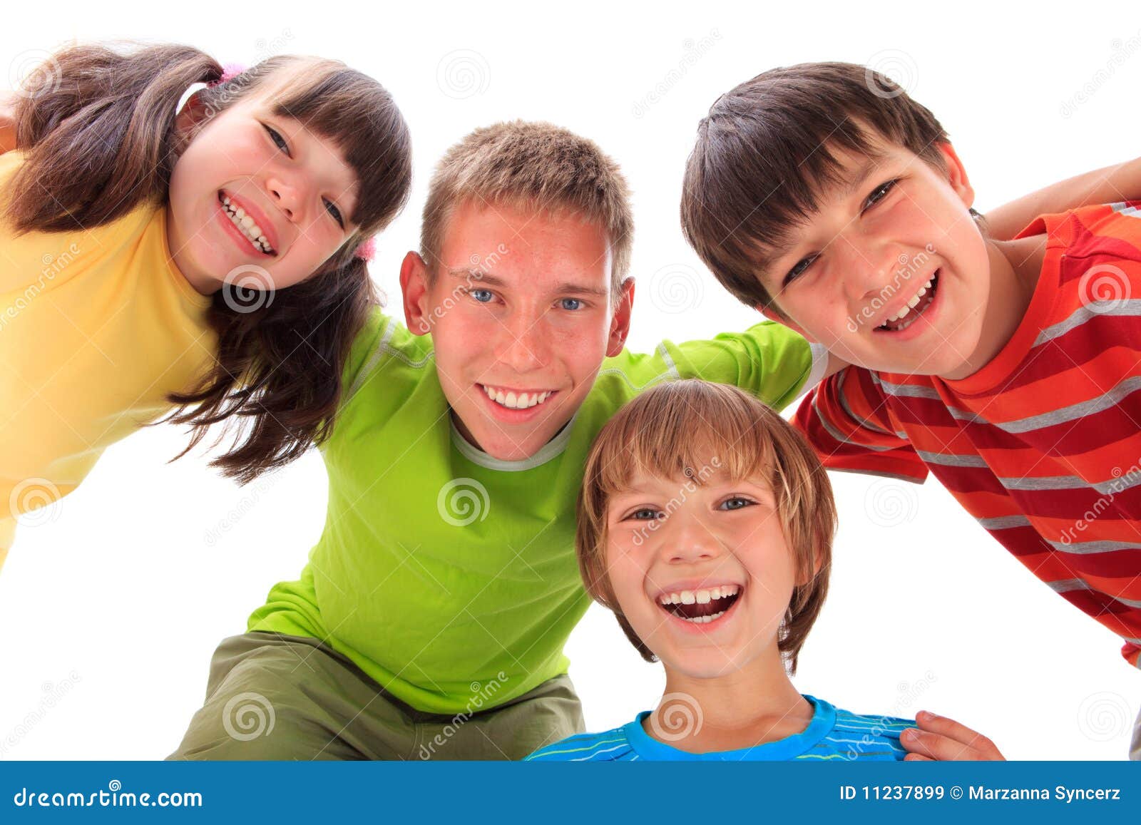 Four happy kids stock image. Image of play, colour, colours - 11237899