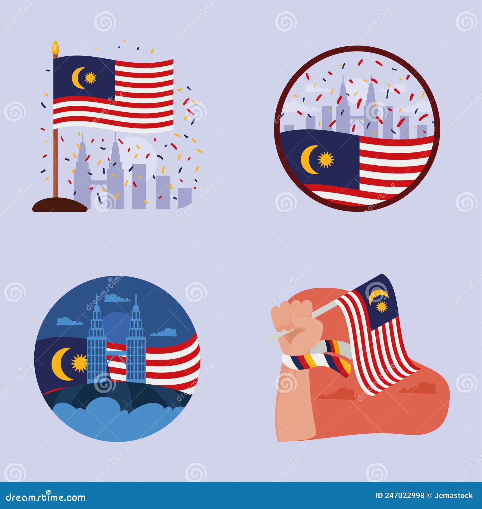 Hari Merdeka Malaysia Or Malaysia Independence Day Background With A ...