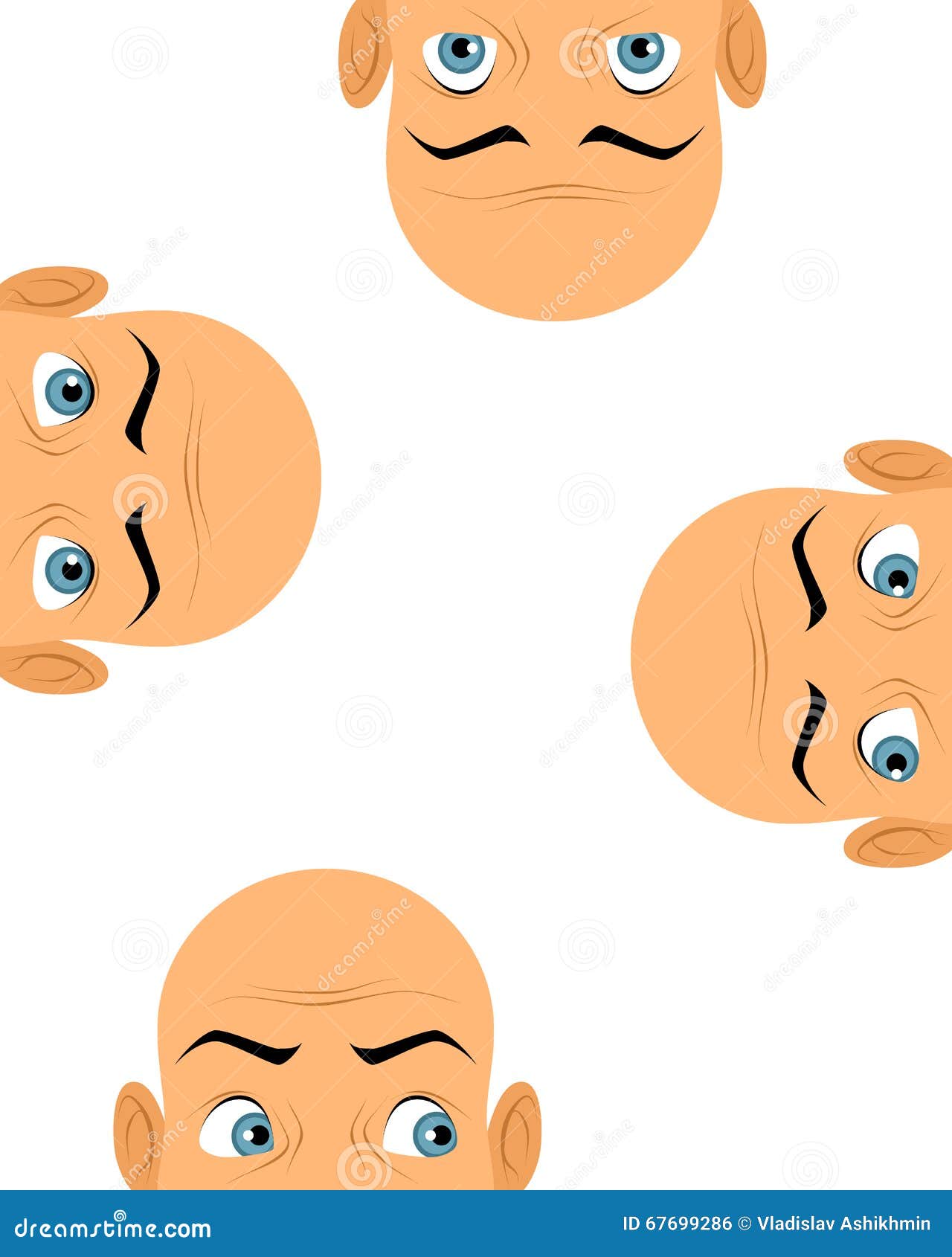Four heads looking stock vector. Illustration of loss - 67699286