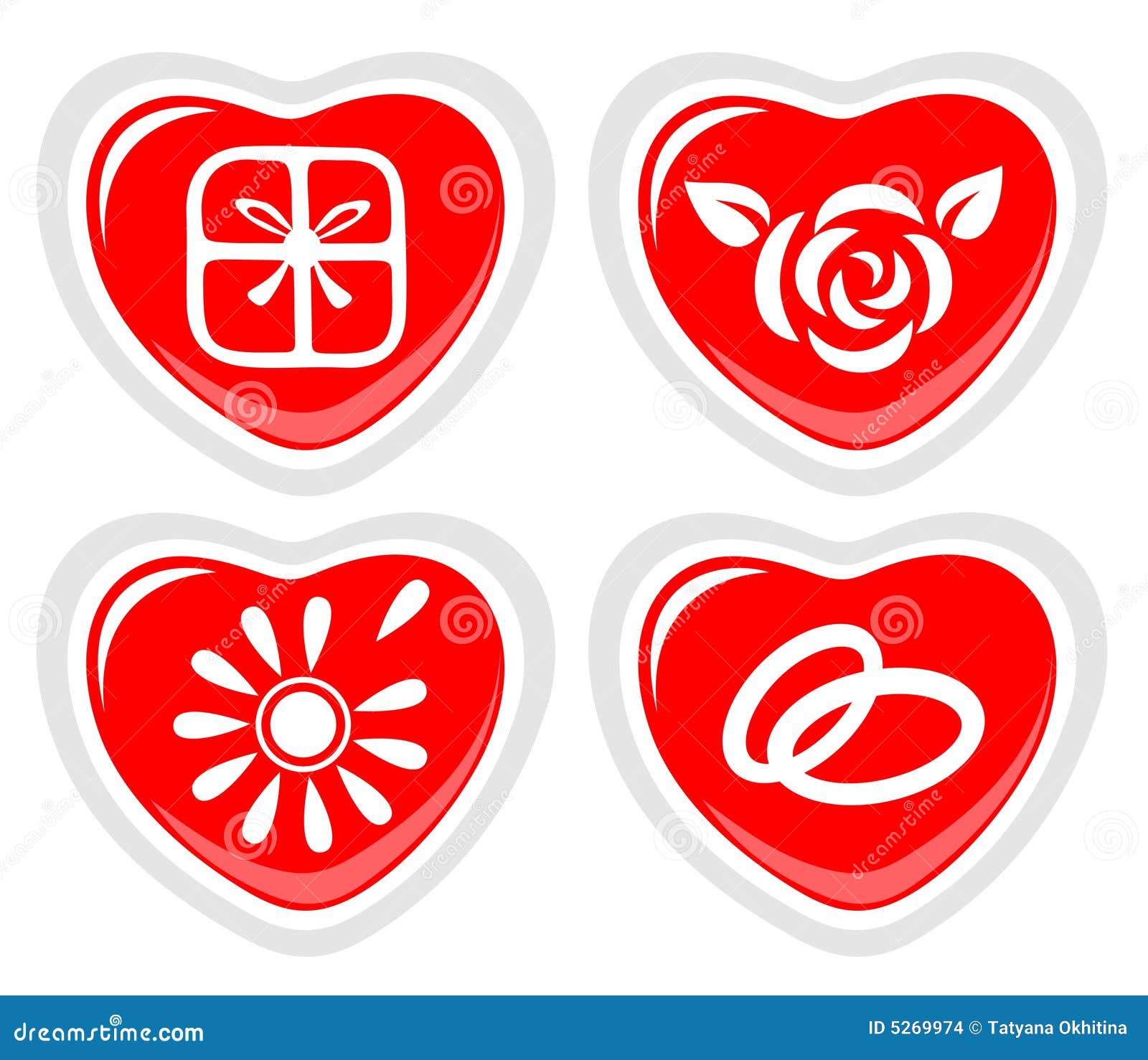 Four heart icons stock vector. Illustration of romantic - 5269974