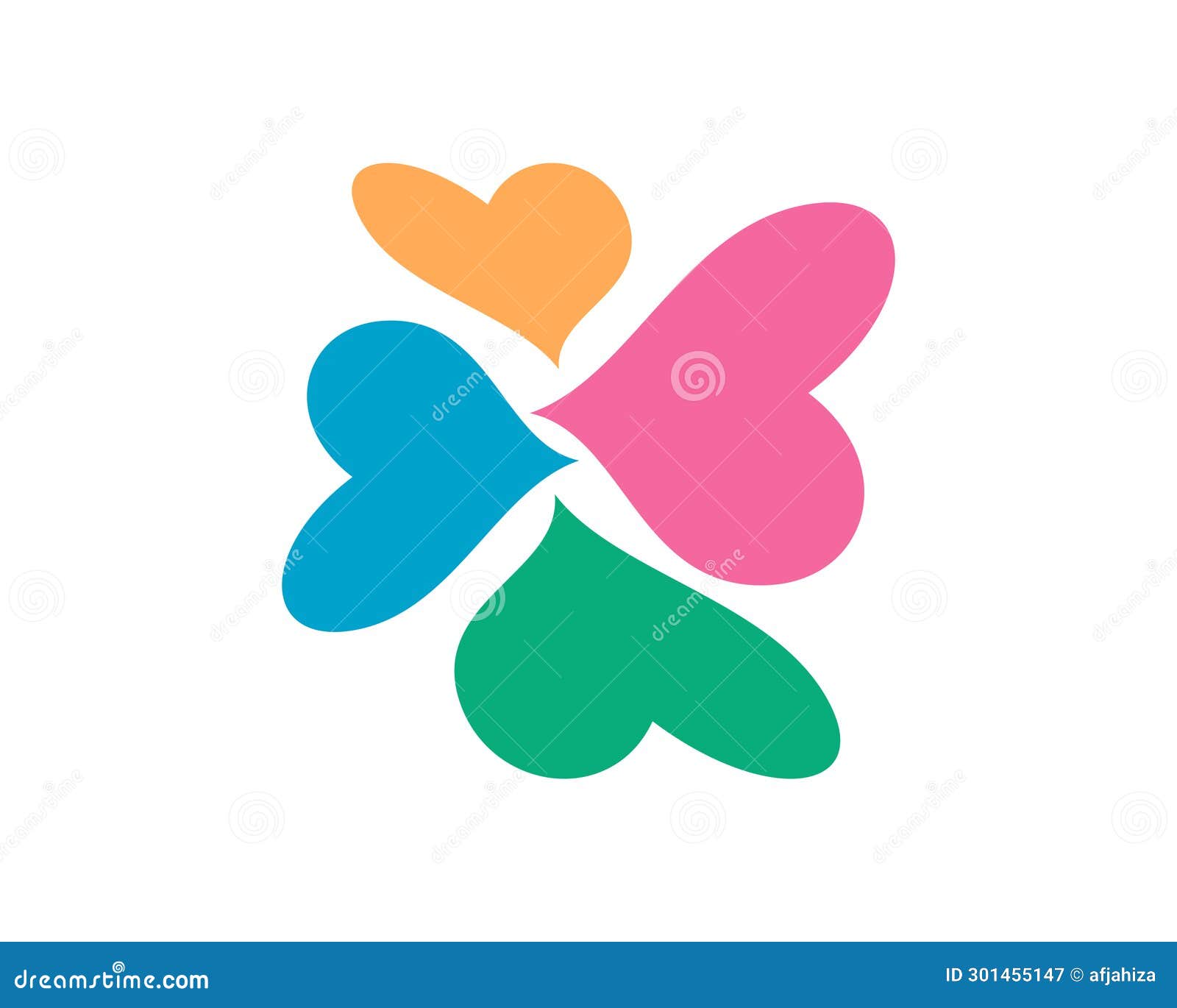 Four Heart Logo Icon Template Stock Vector - Illustration of label ...