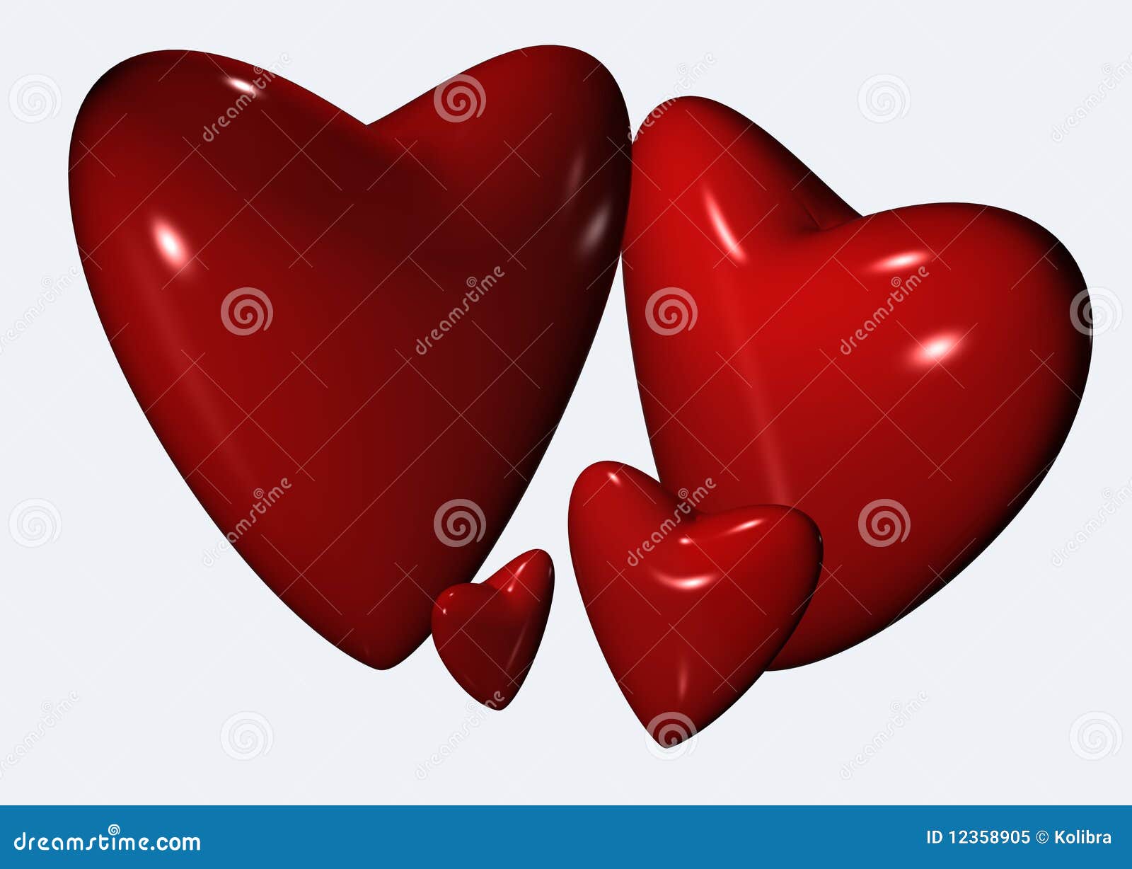 Four hearts stock illustration. Illustration of concept - 12358905