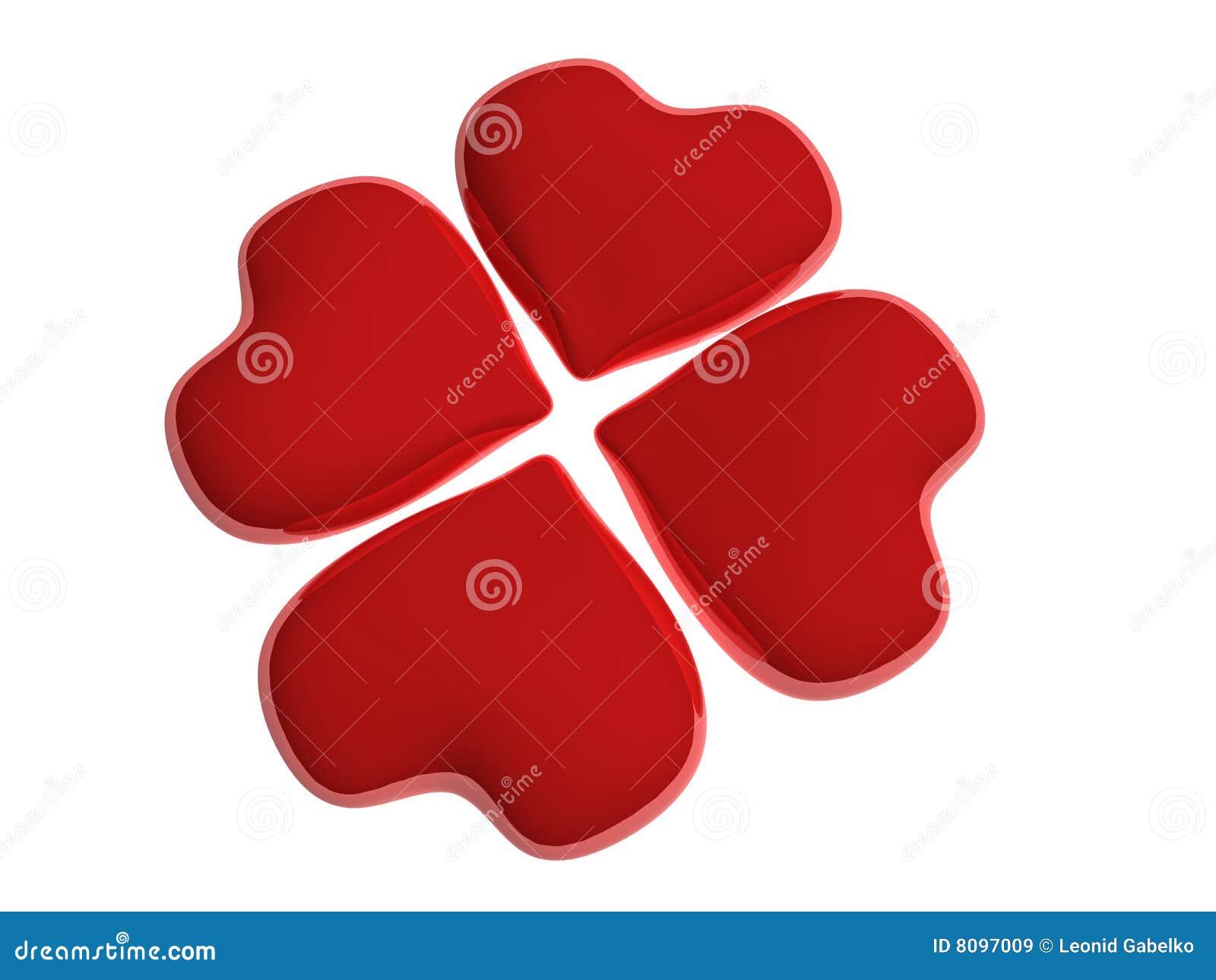 Four hearts stock illustration. Illustration of cloverleaf - 8097009