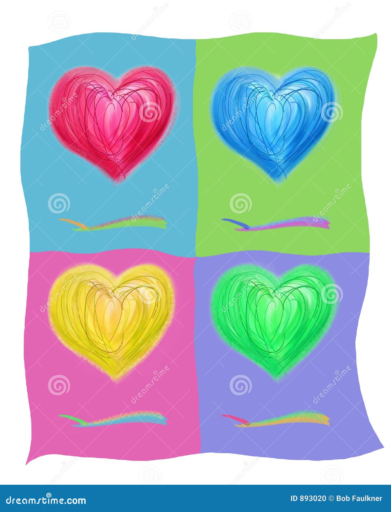 Four Hearts stock illustration. Illustration of romantic - 893020