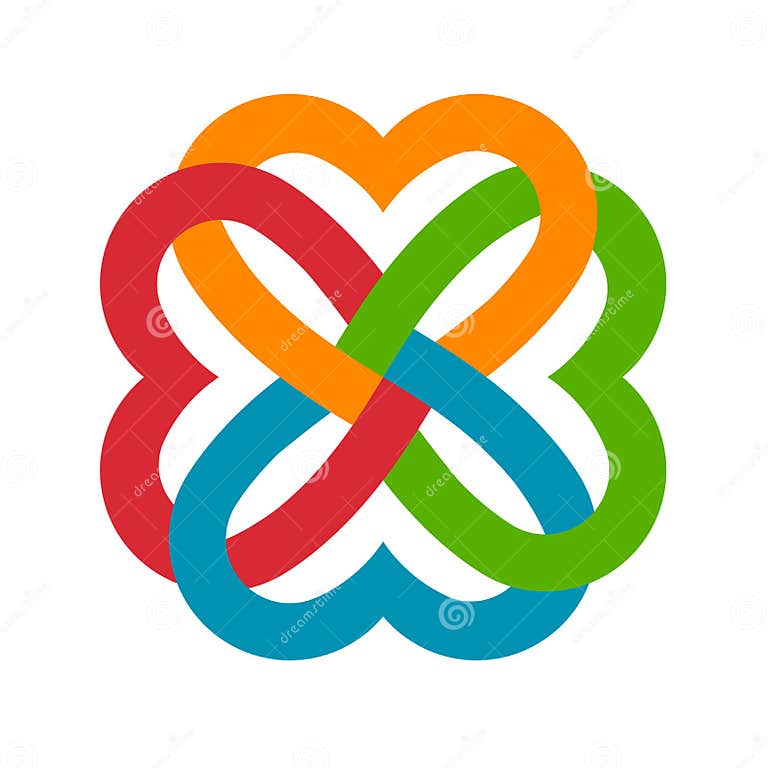 Heart logo united stock vector. Illustration of four - 53870574