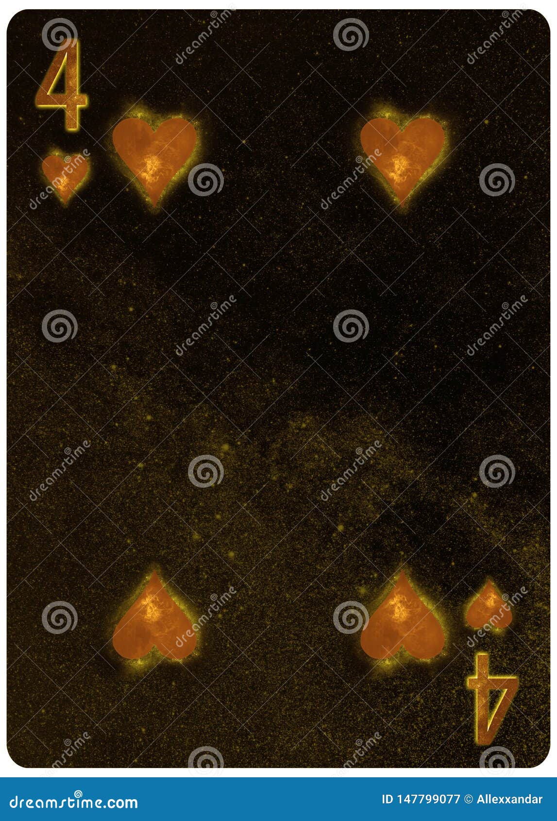 Four of Hearts Playing Card Abstract Background Stock Illustration ...