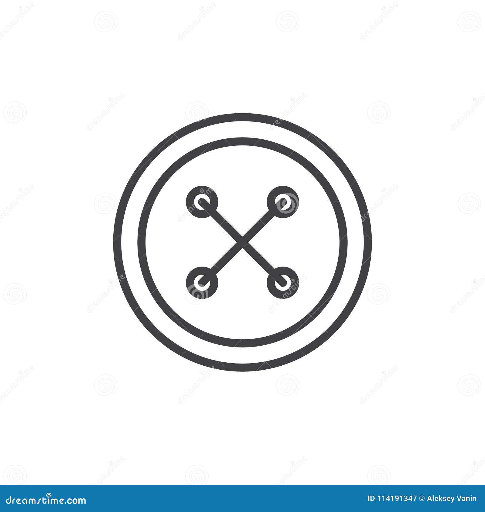 Four Hole Sewing Button Outline Icon Stock Vector - Illustration of ...