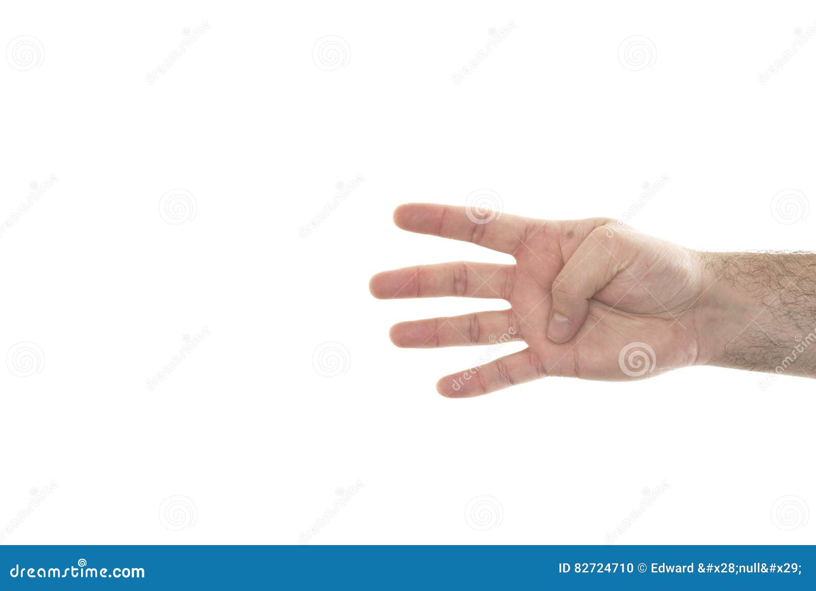 Four Fingers on One Hand Indicating Numbers - Horizontal Stock Photo ...