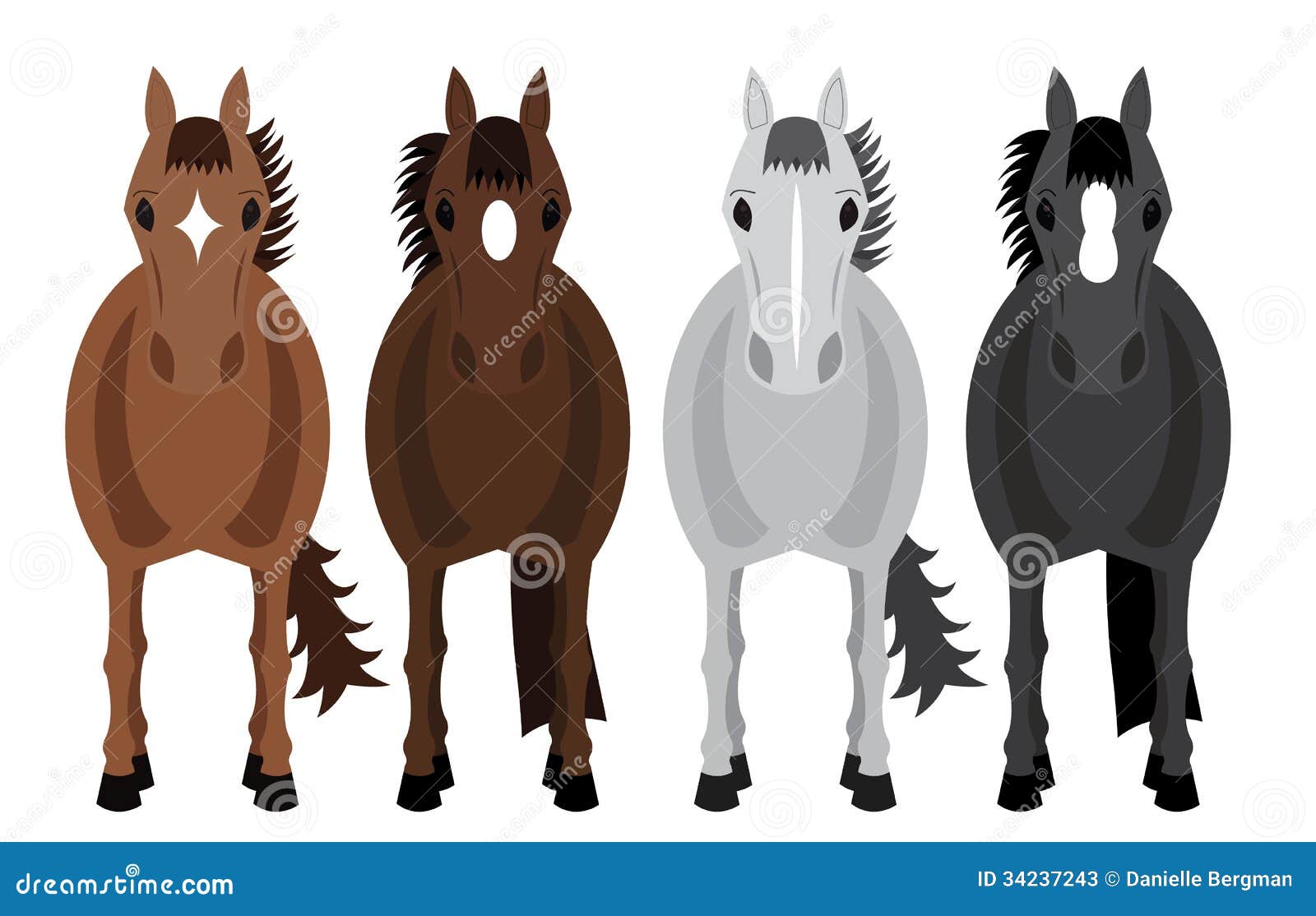 Four Horses Symbol Or Insignia Cartoon Vector | CartoonDealer.com ...