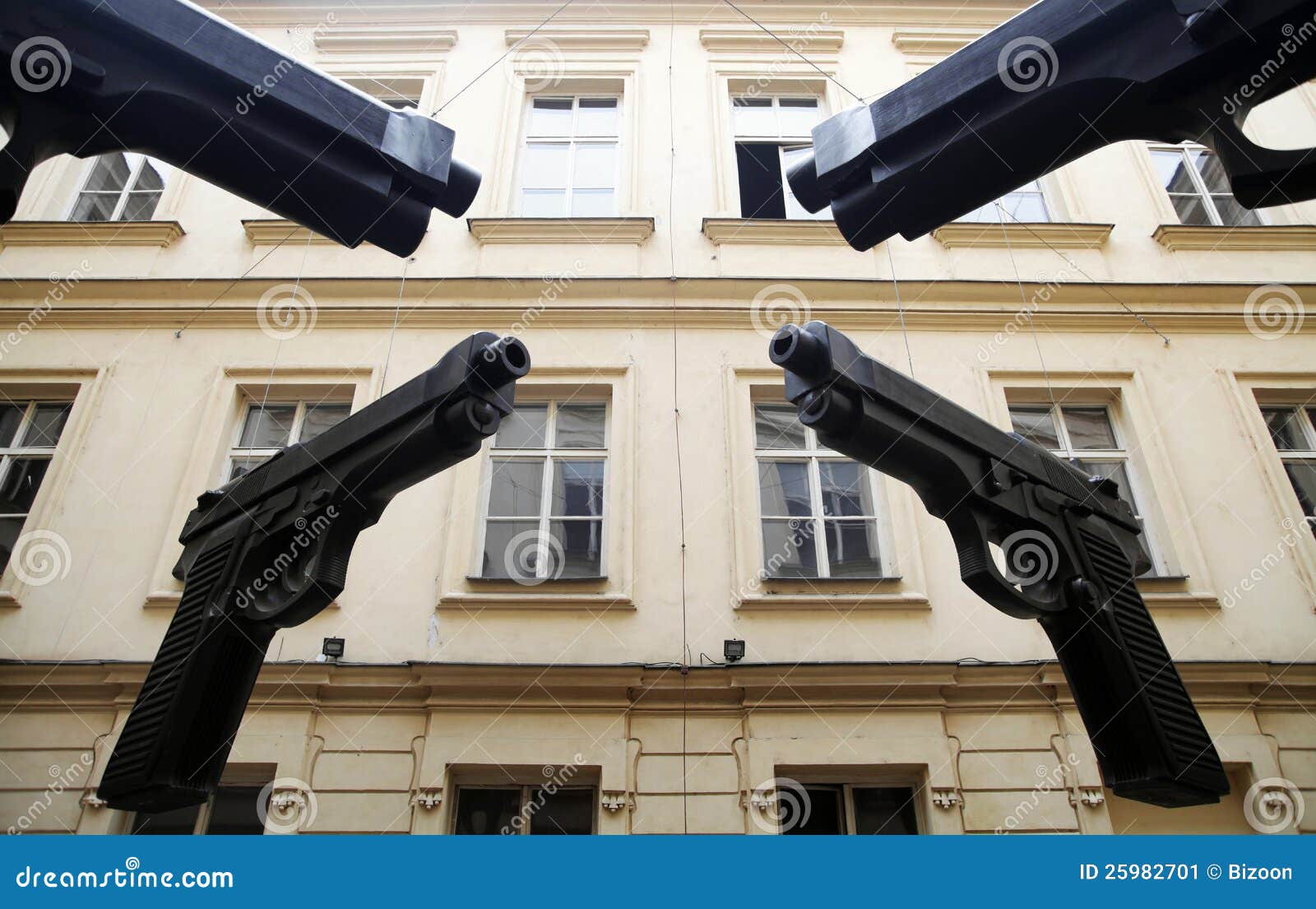 Four huge guns editorial photo. Image of artist, murder - 25982701