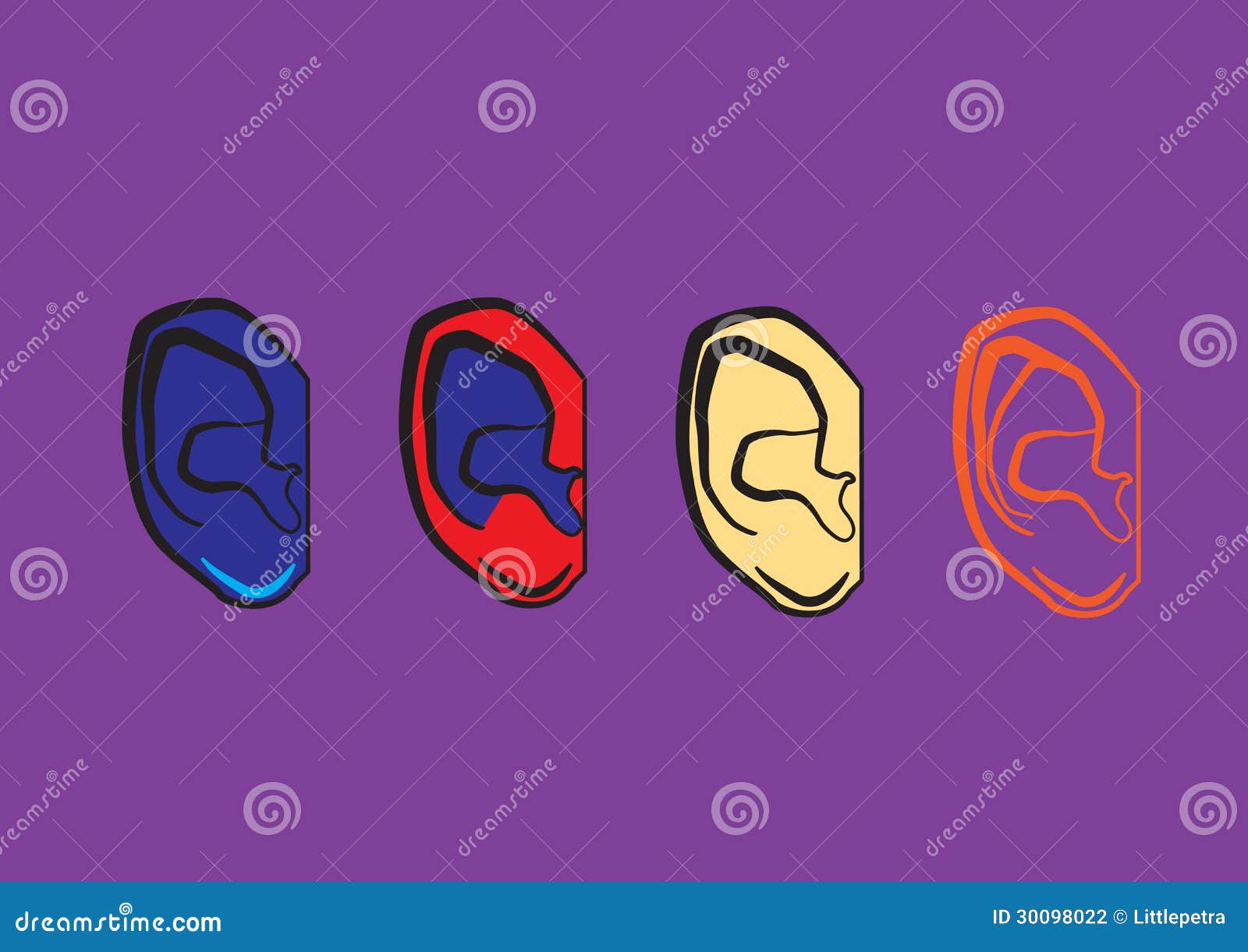 Four ears stock vector. Illustration of anatomy, lock - 30098022